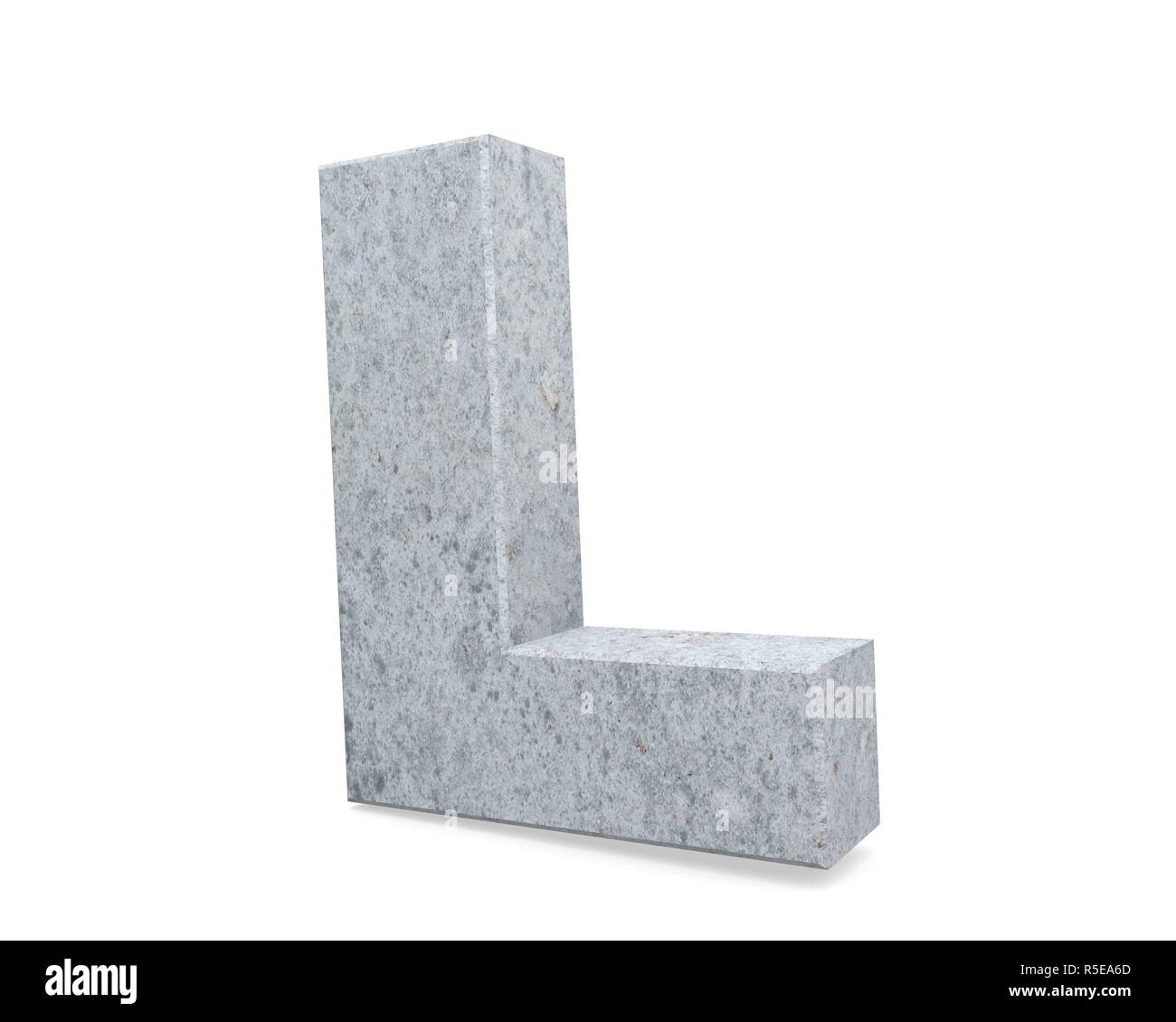 Concrete Capital Letter - L isolated on white background. 3D render ...