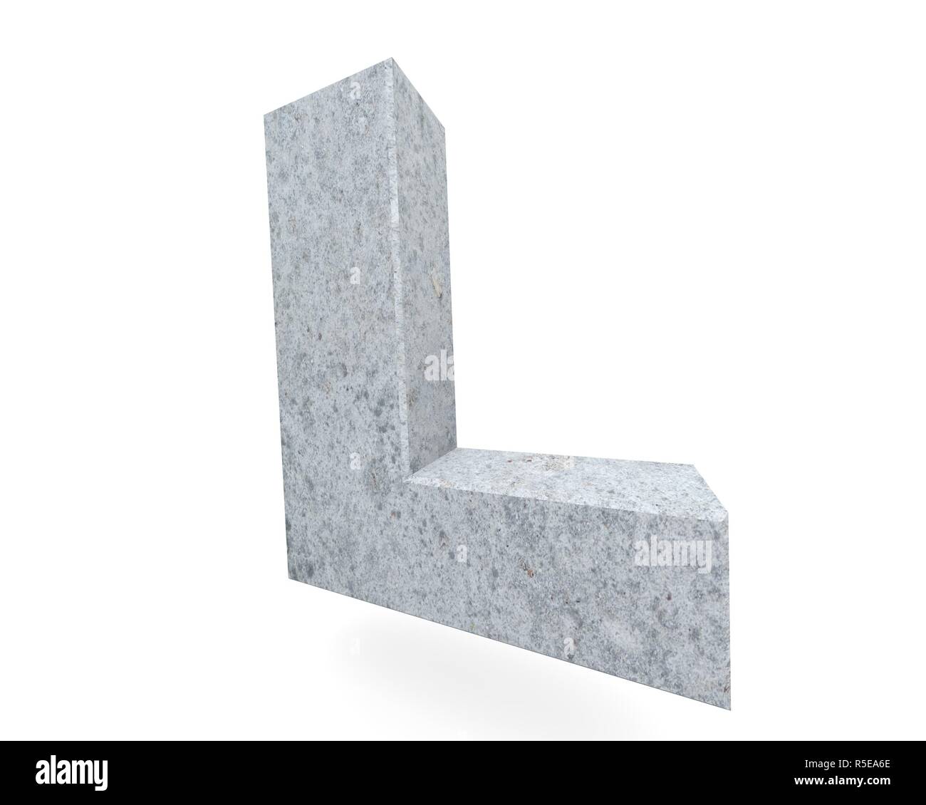 Concrete Capital Letter - L isolated on white background. 3D render ...