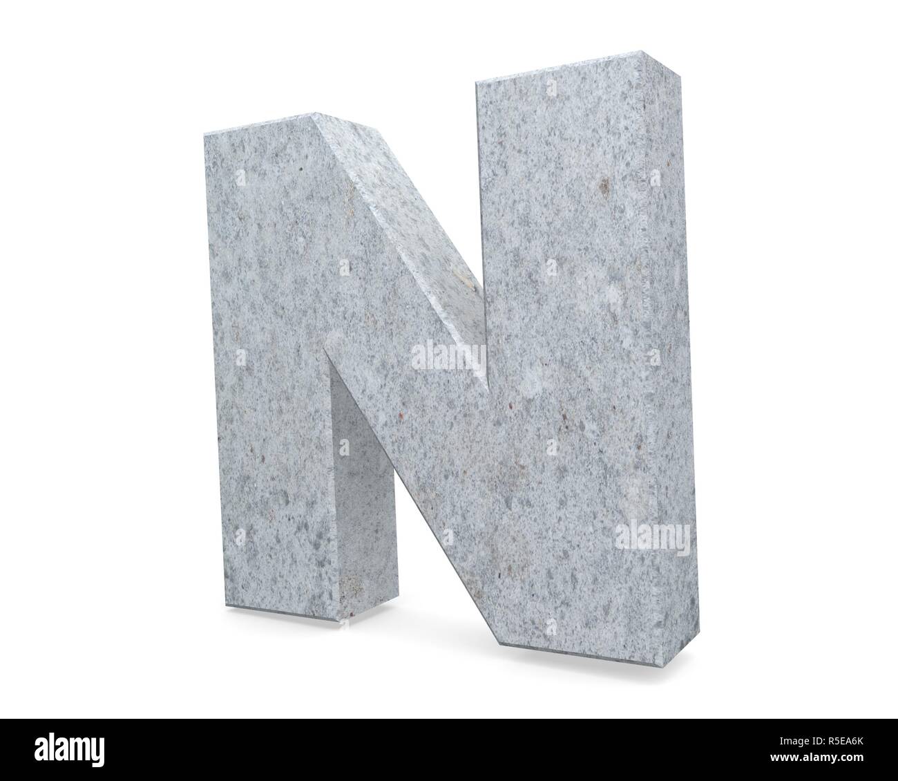Concrete Capital Letter - N isolated on white background. 3D render ...