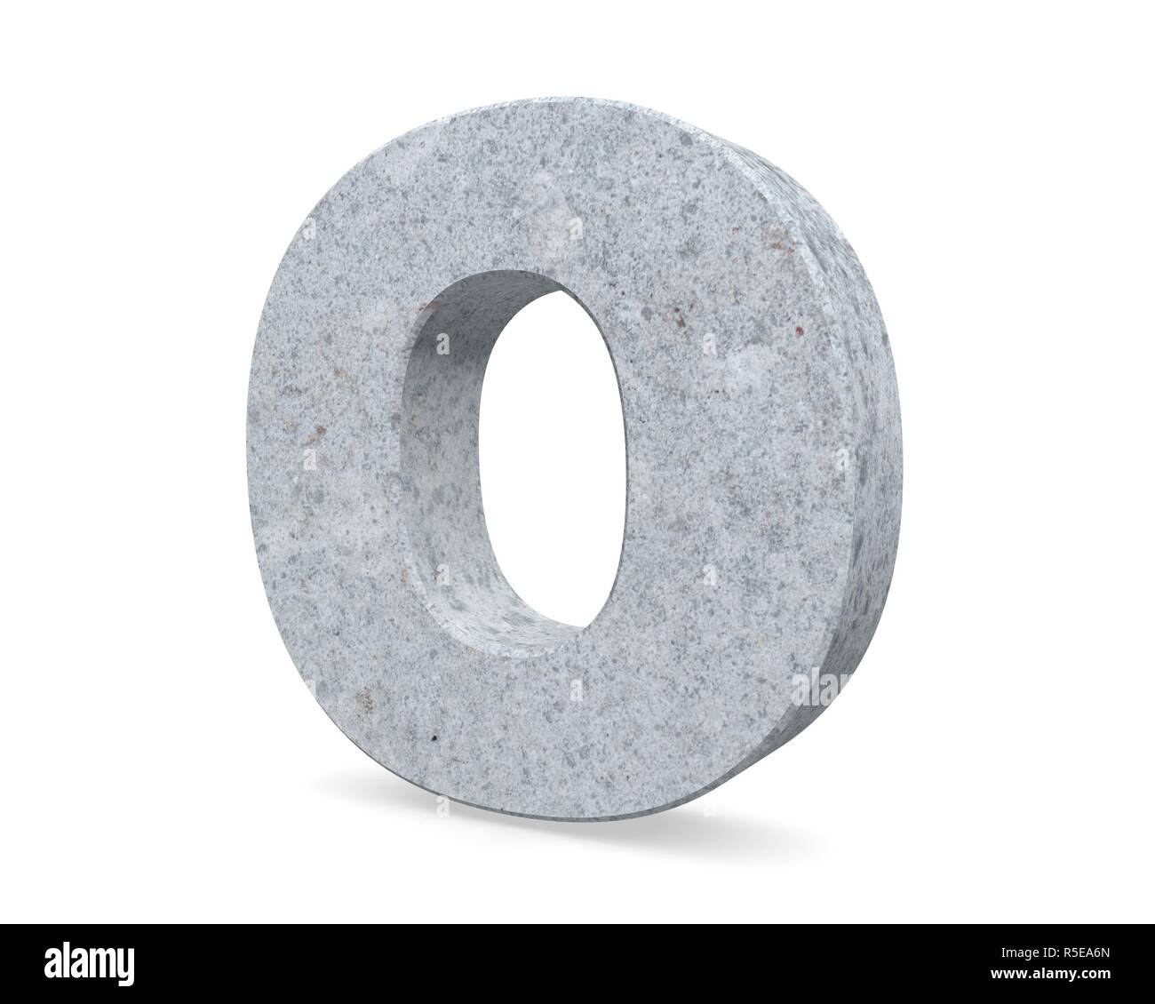 Concrete Capital Letter - O isolated on white background. 3D render ...
