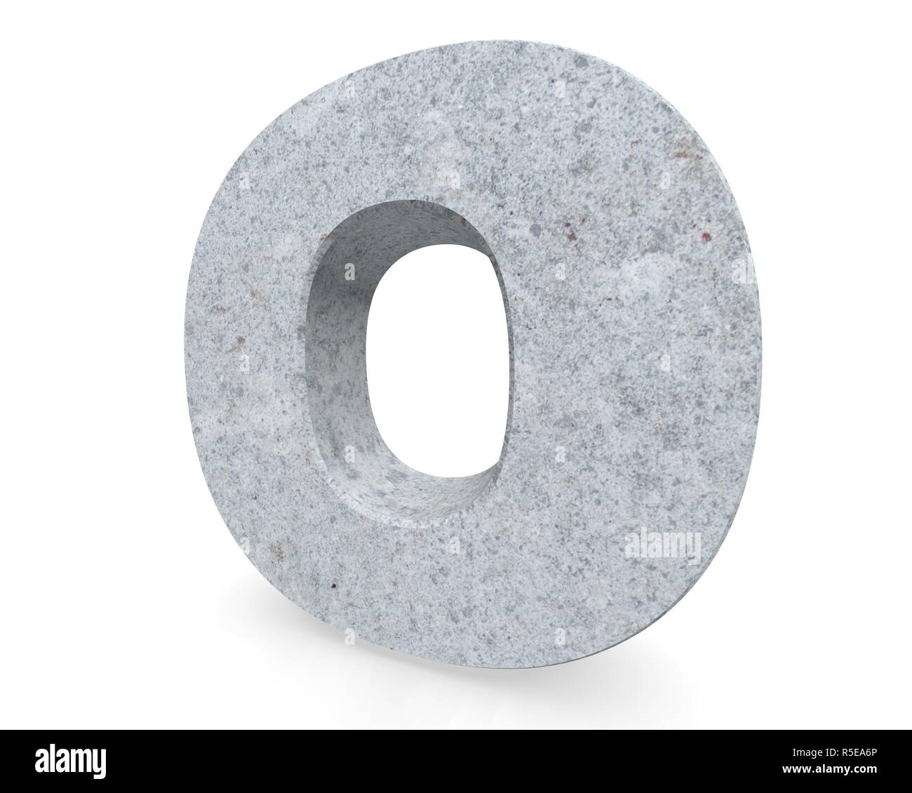 Concrete Capital Letter - O isolated on white background. 3D render ...