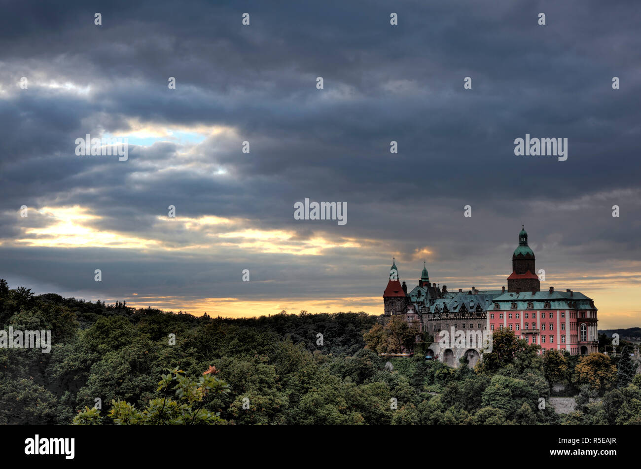 Ksiaz (Schloss Furstenstein) castle, Silesia, Poland Stock Photo - Alamy