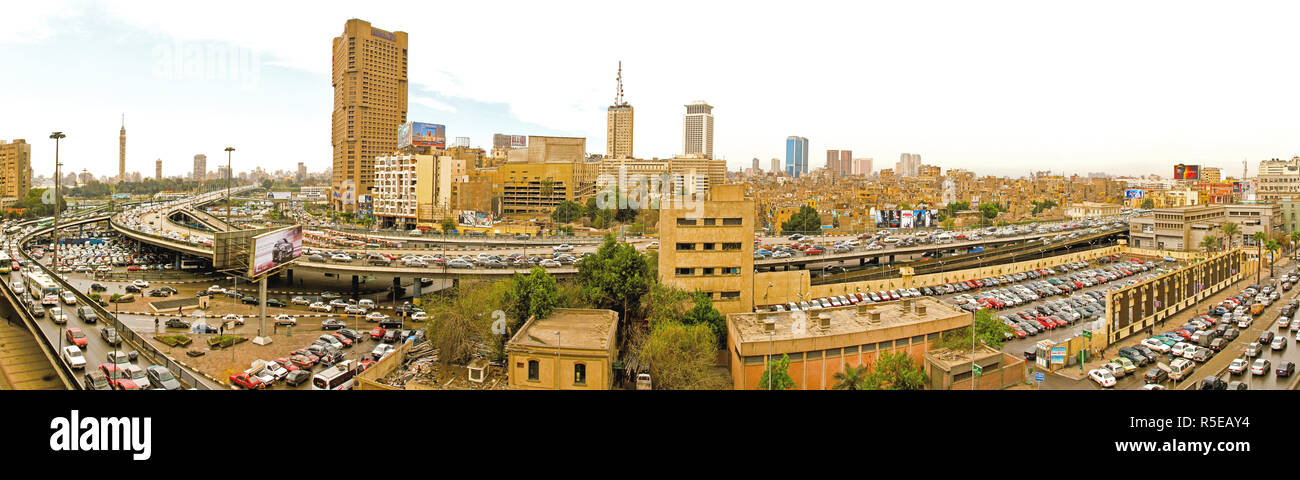 CAIRO, EGYPT - FEBRUARY 25: Cairo Cityscape Traffic Jam on FEBRUARY 25 ...