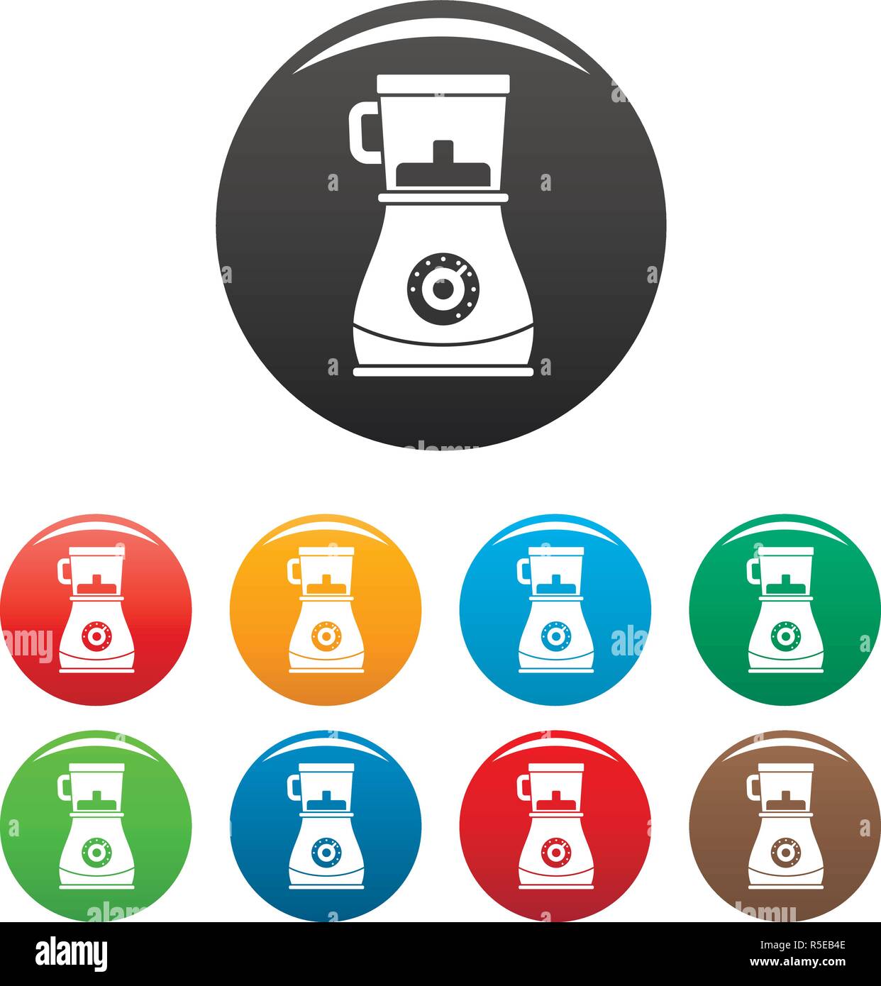 Modern blender icons set 9 color vector isolated on white for any ...