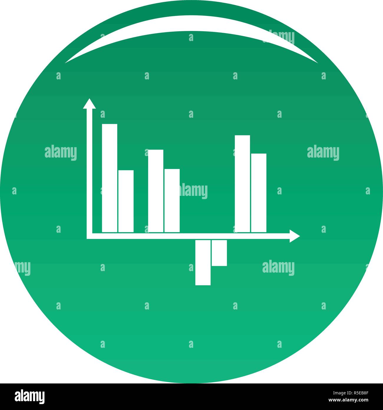 Business diagram icon. Simple illustration of diagram vector icon for any any design green Stock ...