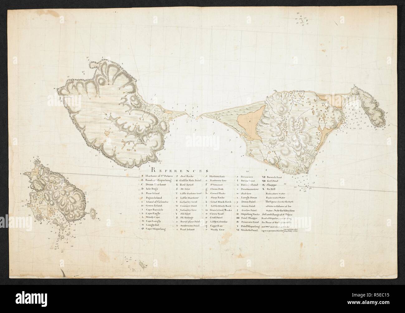 Chart of the Islands of St Pierre and Miquelon, just off the coast of ...