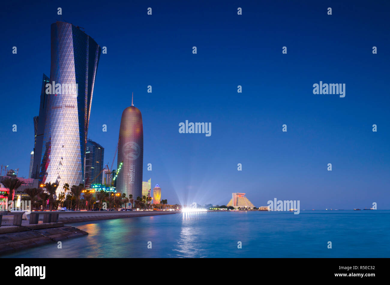 Qatar, Doha, Al Bidda Tower and Burj Qatar Stock Photo - Alamy