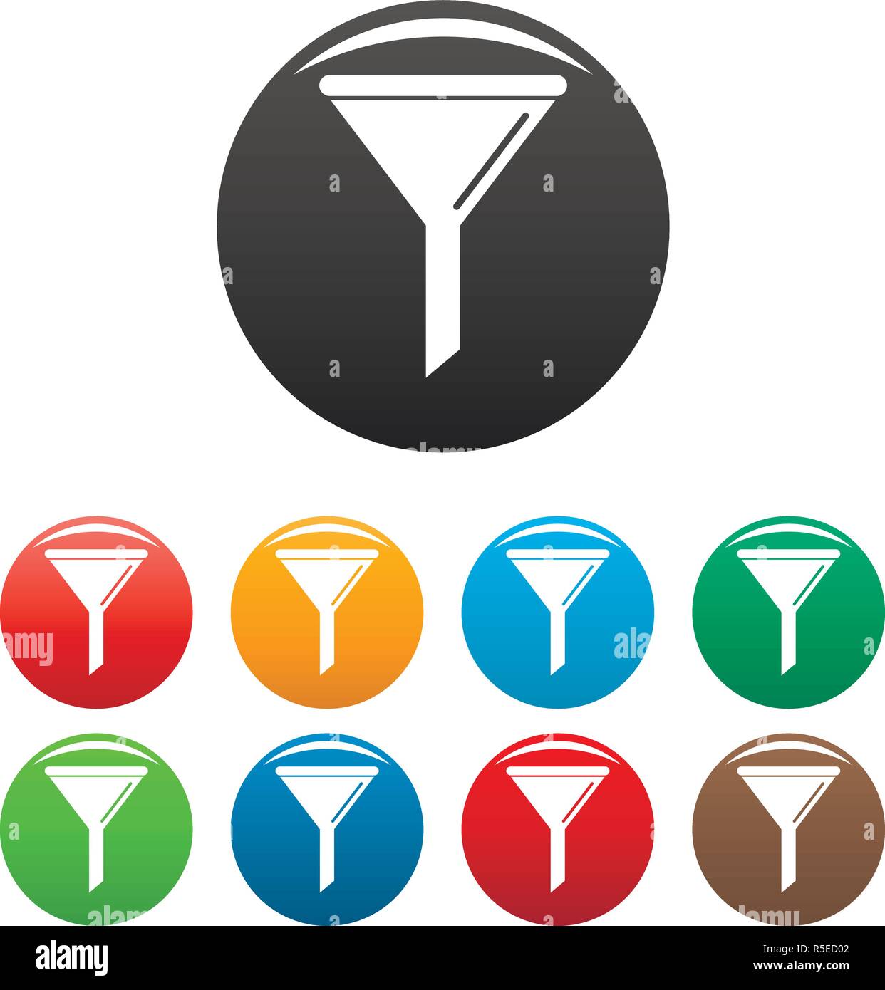 Chemical filter icons set 9 color vector isolated on white for any ...