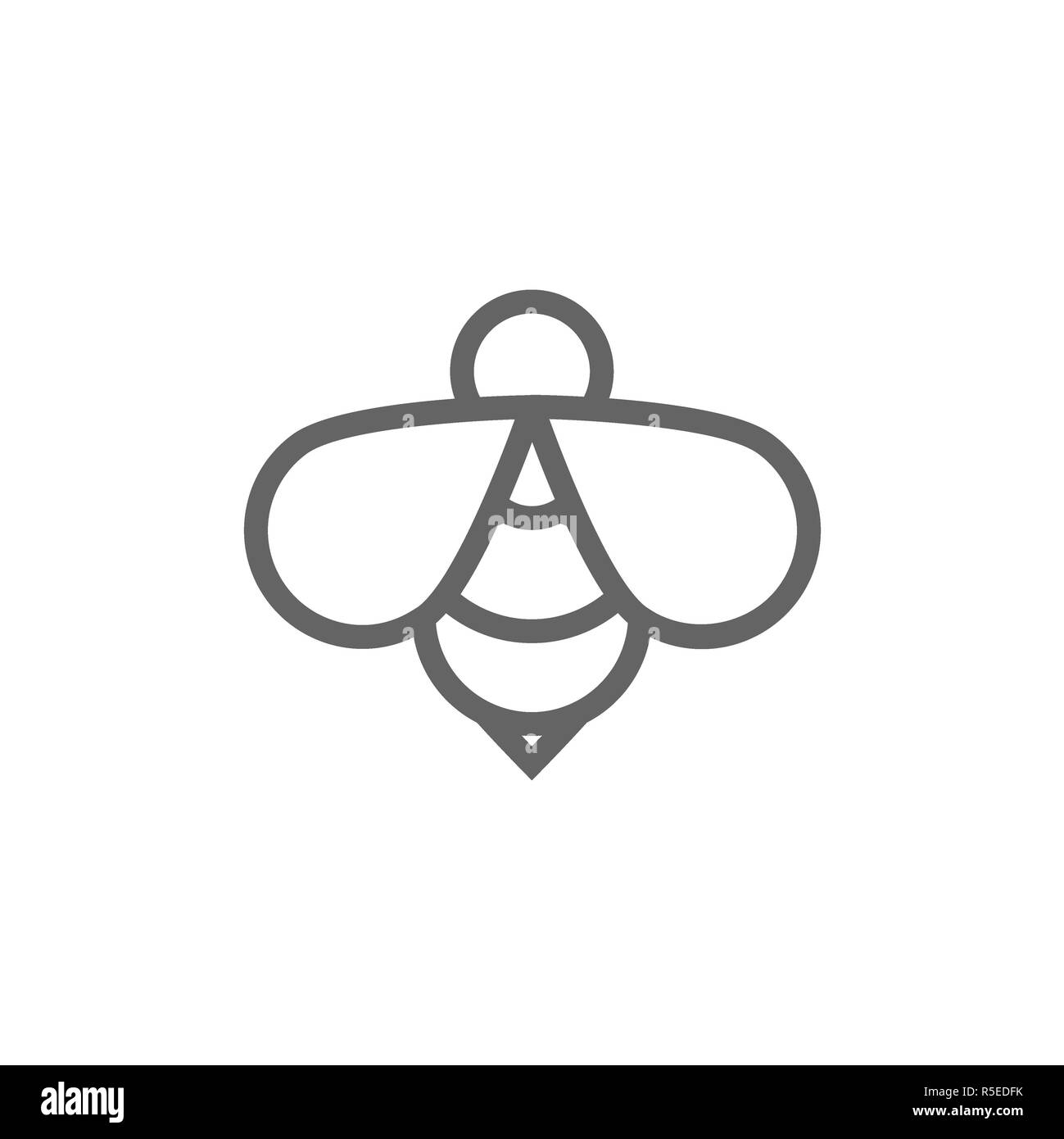 Simple honey bee line icon. Symbol and sign illustration design ...