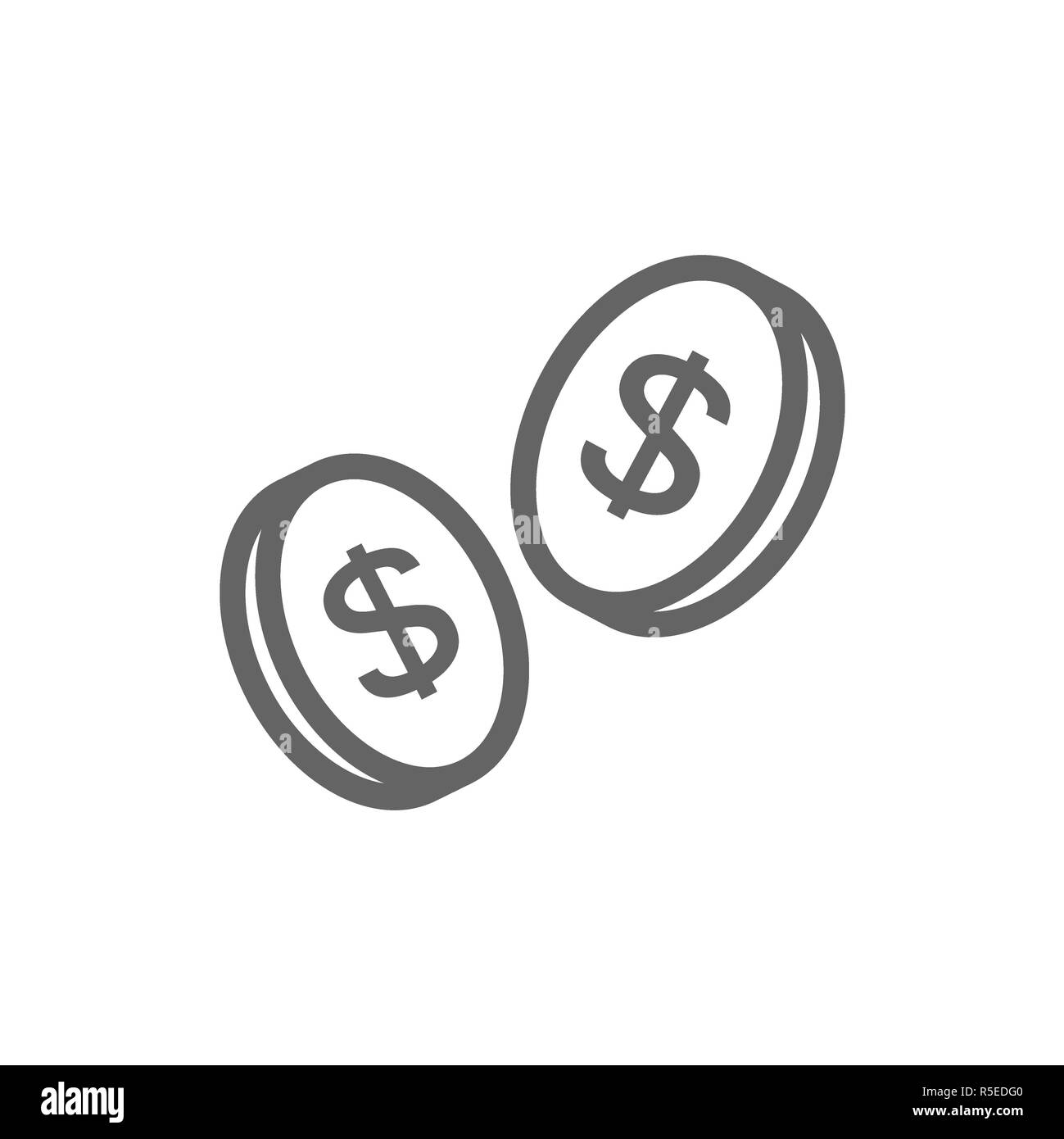 Simple coins line icon. Symbol and sign illustration design. Isolated ...