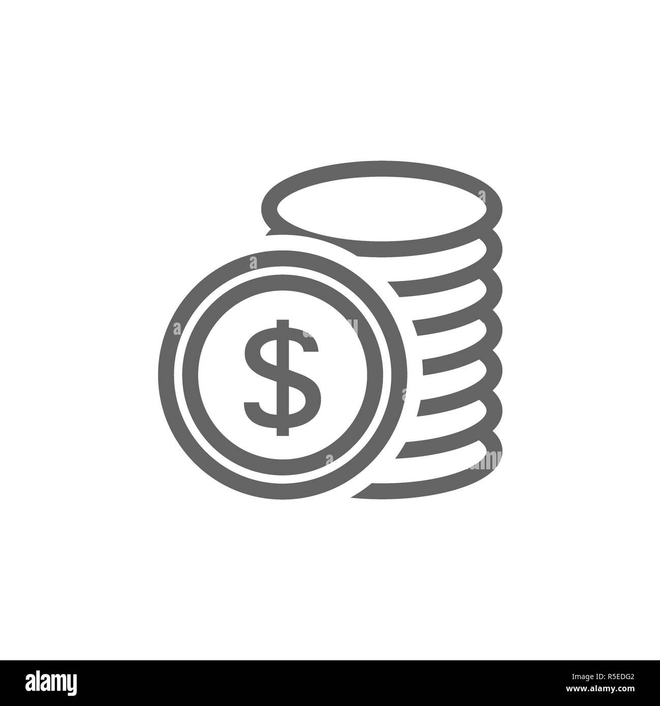 Simple coins line icon. Symbol and sign illustration design. Isolated ...