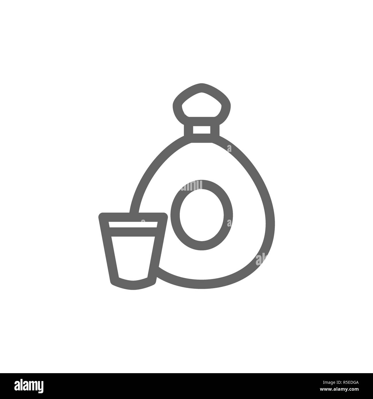 Simple cognac bottle line icon. Symbol and sign illustration design ...