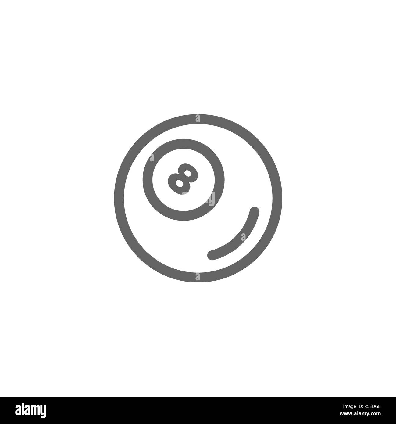 Simple billiard ball line icon. Symbol and sign illustration design ...