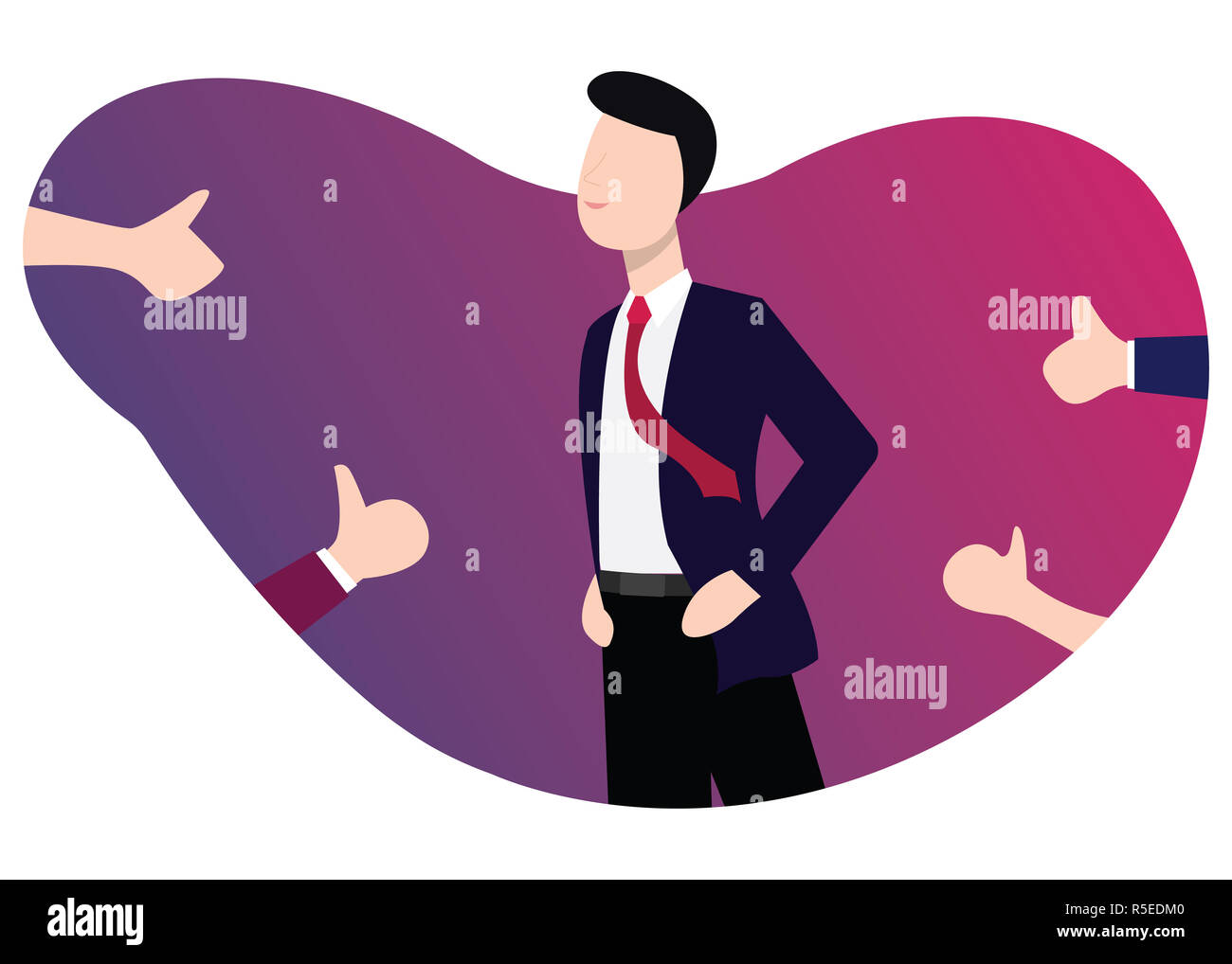 business man success get respect appreciation from other people with ...