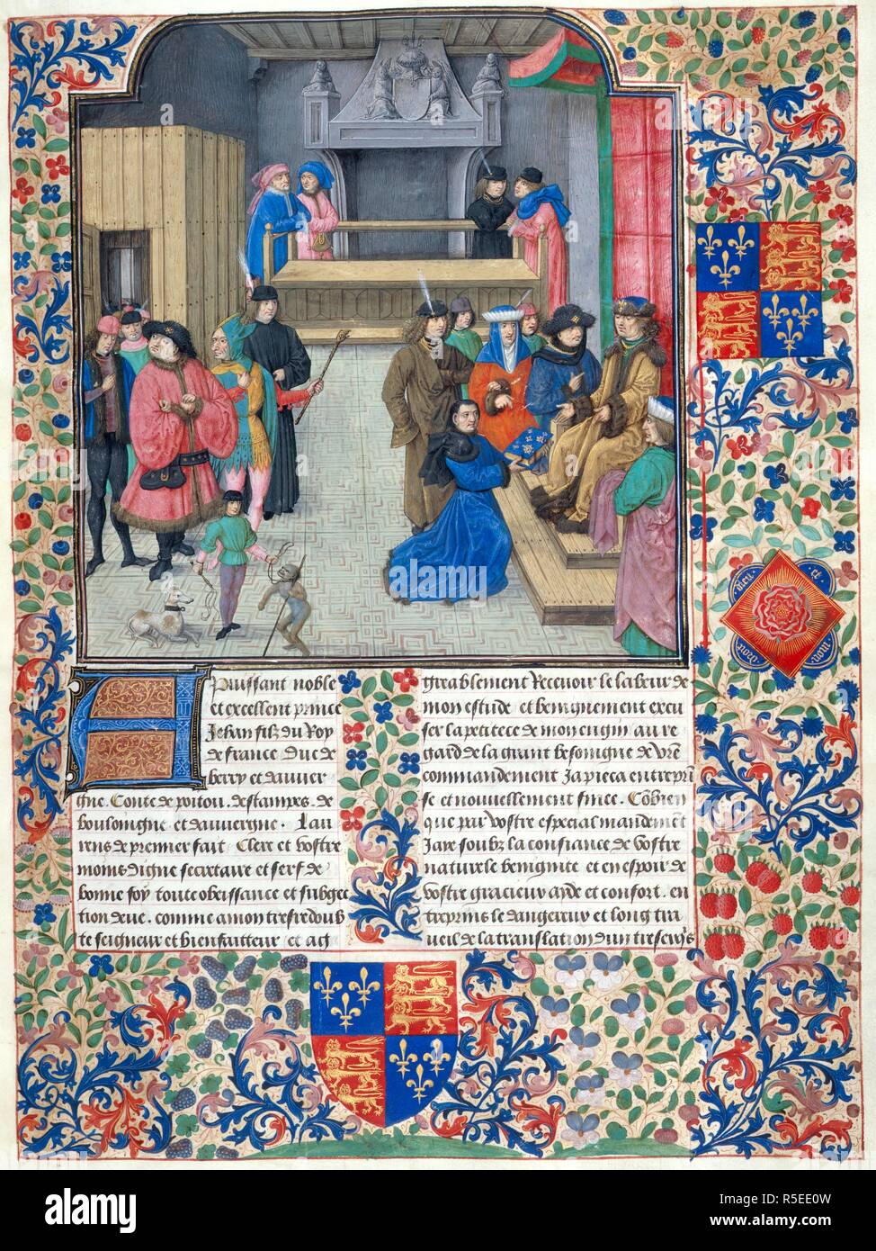 Duc de Berry receives the book. Des cas des nobles hommes et femmes ...