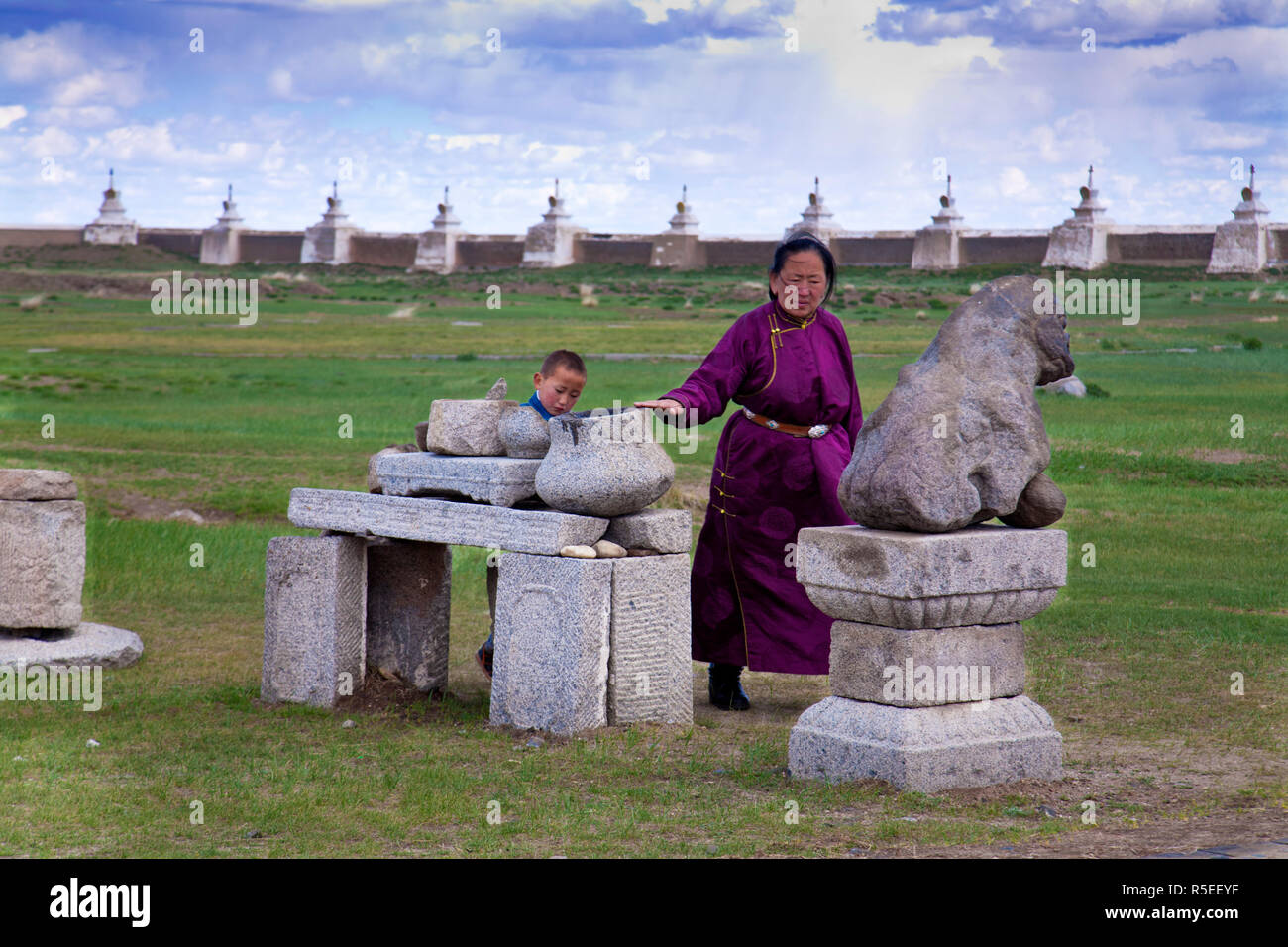 Mongolia, Ovorkhangai, Kharkhorin, Erdene Zuu Monastery Stock Photo - Alamy