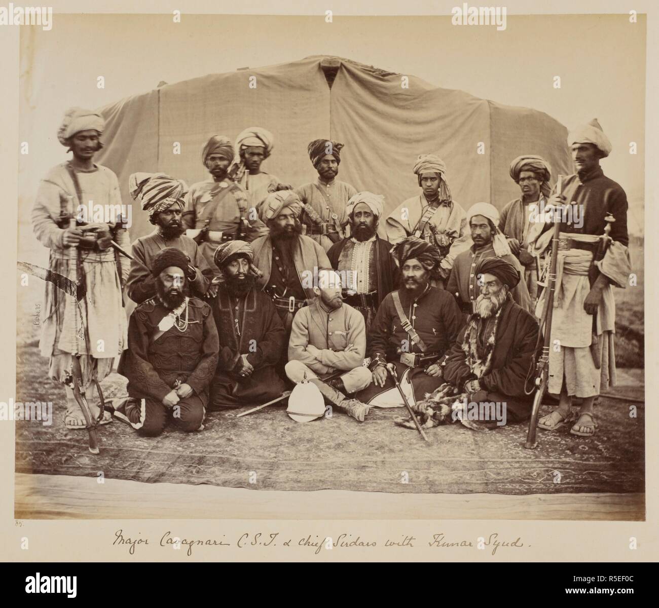 Major Cavagnari C.S.I. & chief sirdars with Kunar Syud [Jalalabad ...