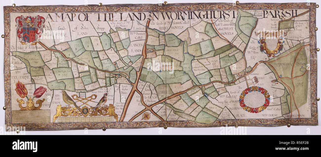 Coloured map and description of the lands of Richard Bridger, esquire ...