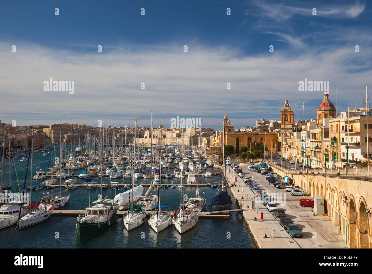 Malta, Valletta, Vittoriosa, Birgu, marina and waterfront Stock Photo ...