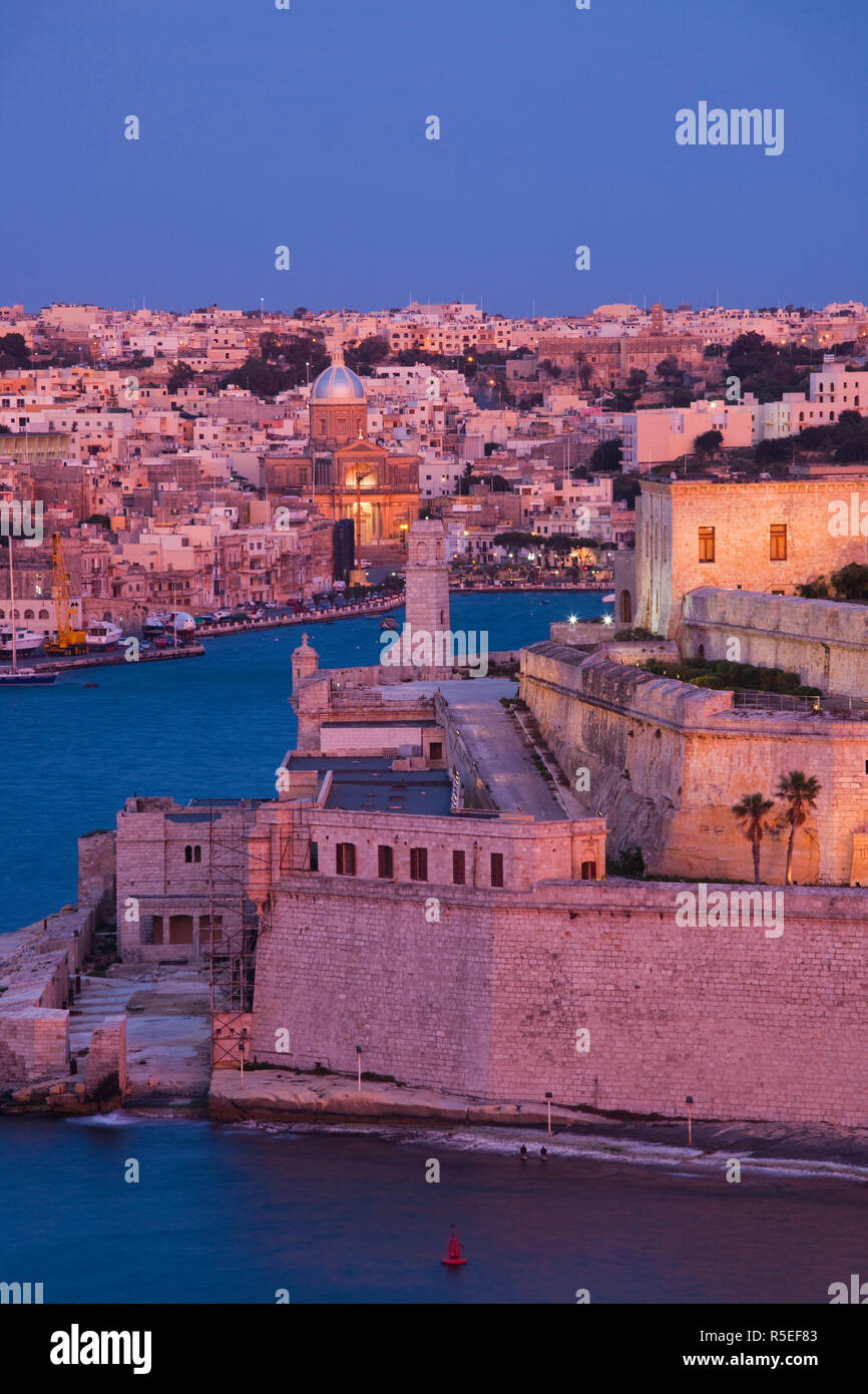 Malta, Valletta, Vittoriosa, Birgu, Fort St. Angelo and waterfront ...