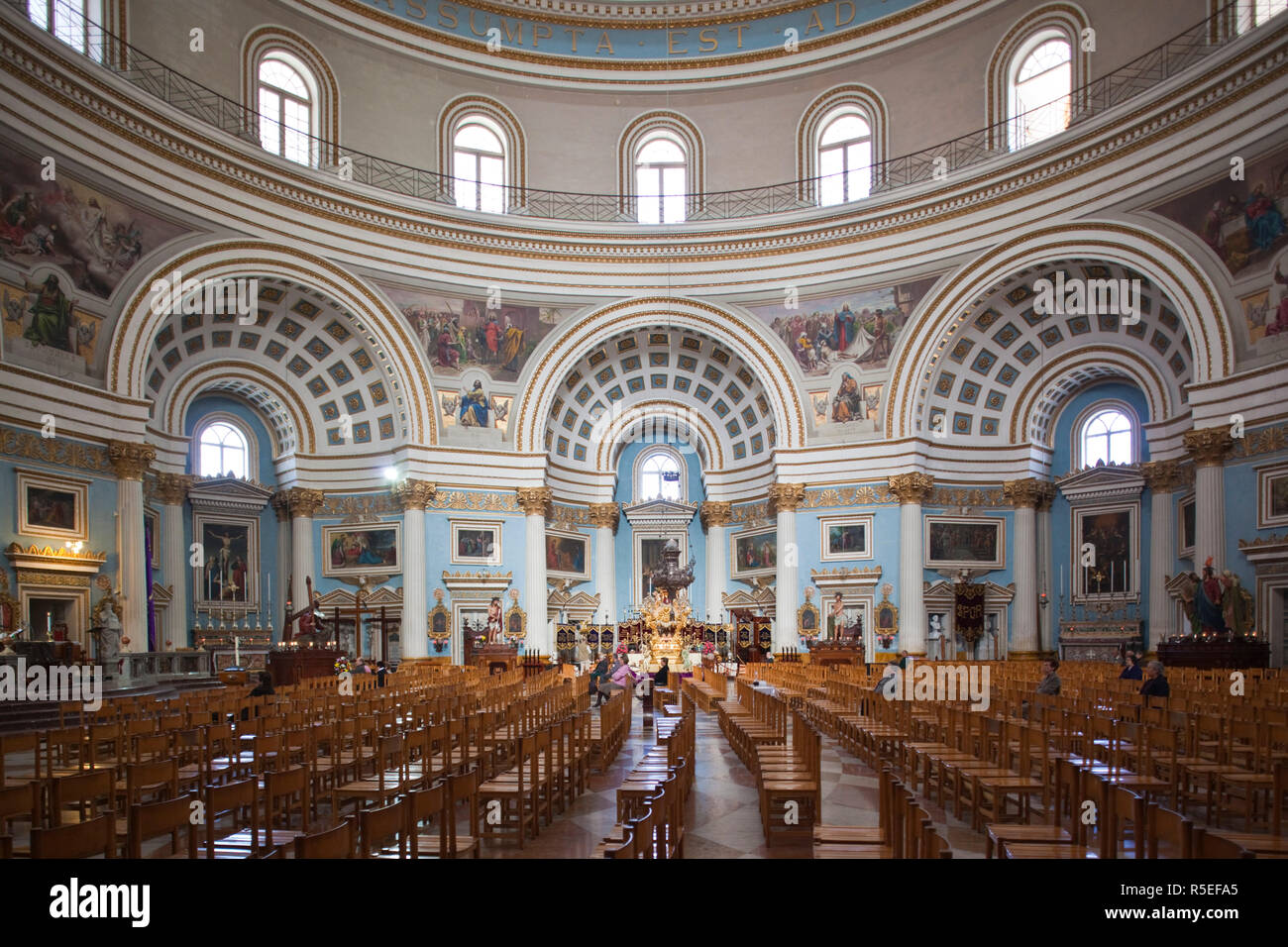 Malta, Central, Mosta, Mosta Dome church, interior Stock Photo - Alamy