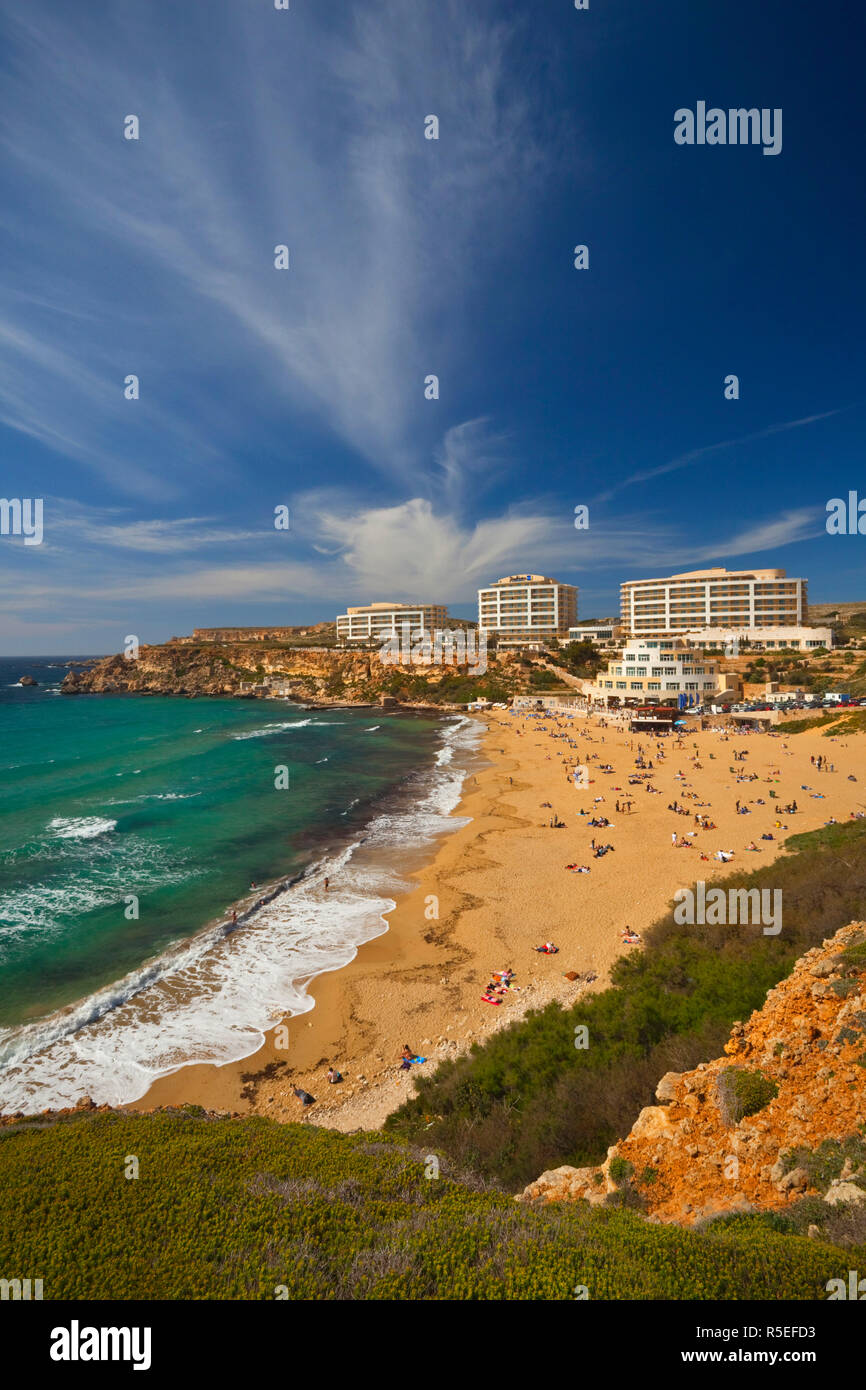 Malta, Northwest Malta, Golden Bay Beach Stock Photo - Alamy