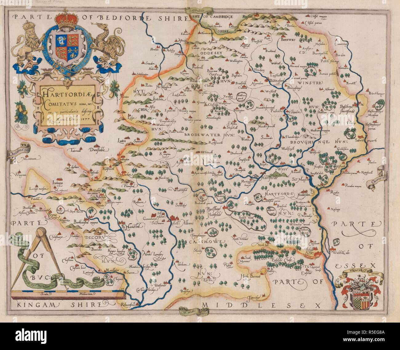 Hertfordshire map hi-res stock photography and images - Alamy