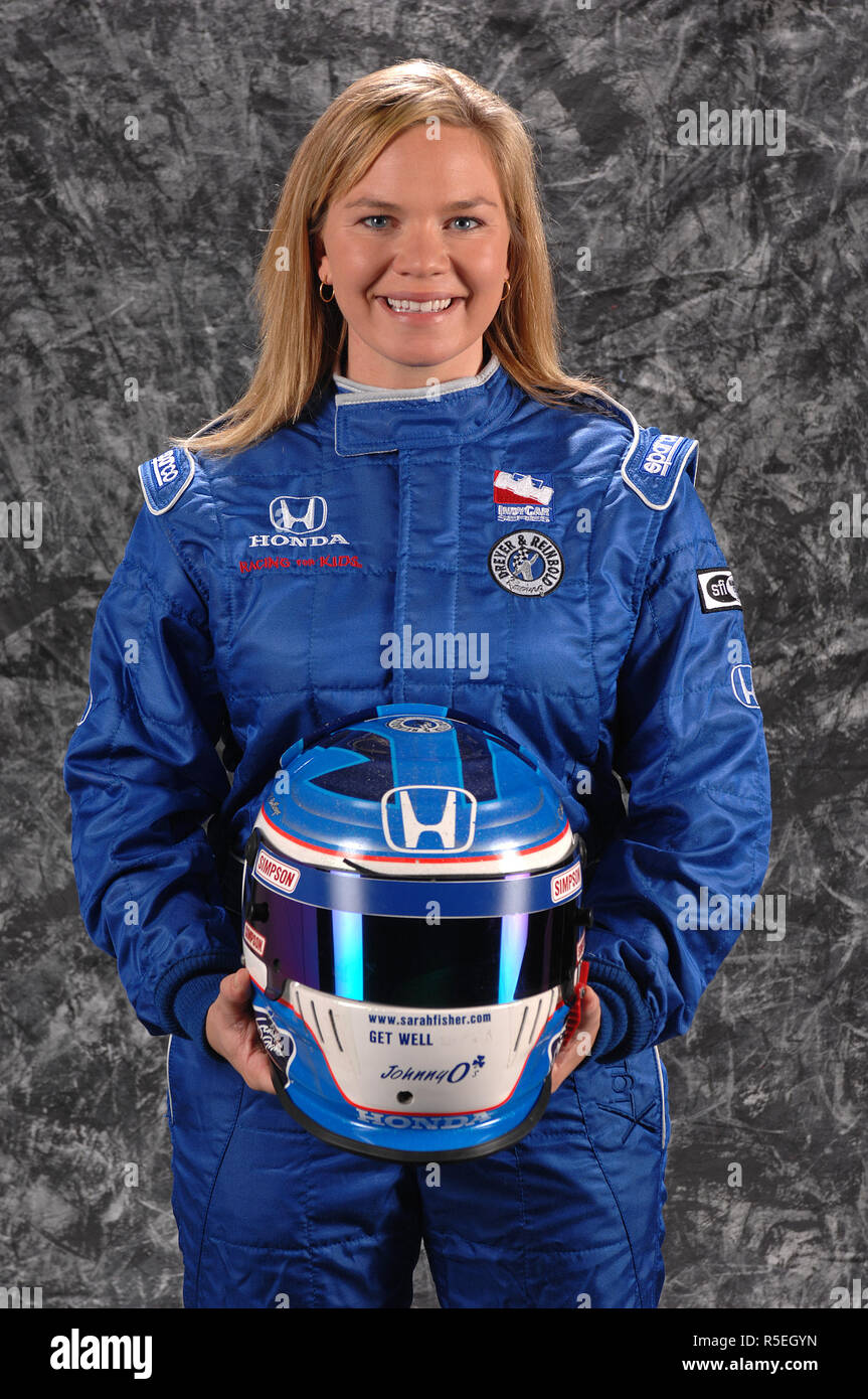 Sarah Fisher participates in the Indy Racing League media day at ...