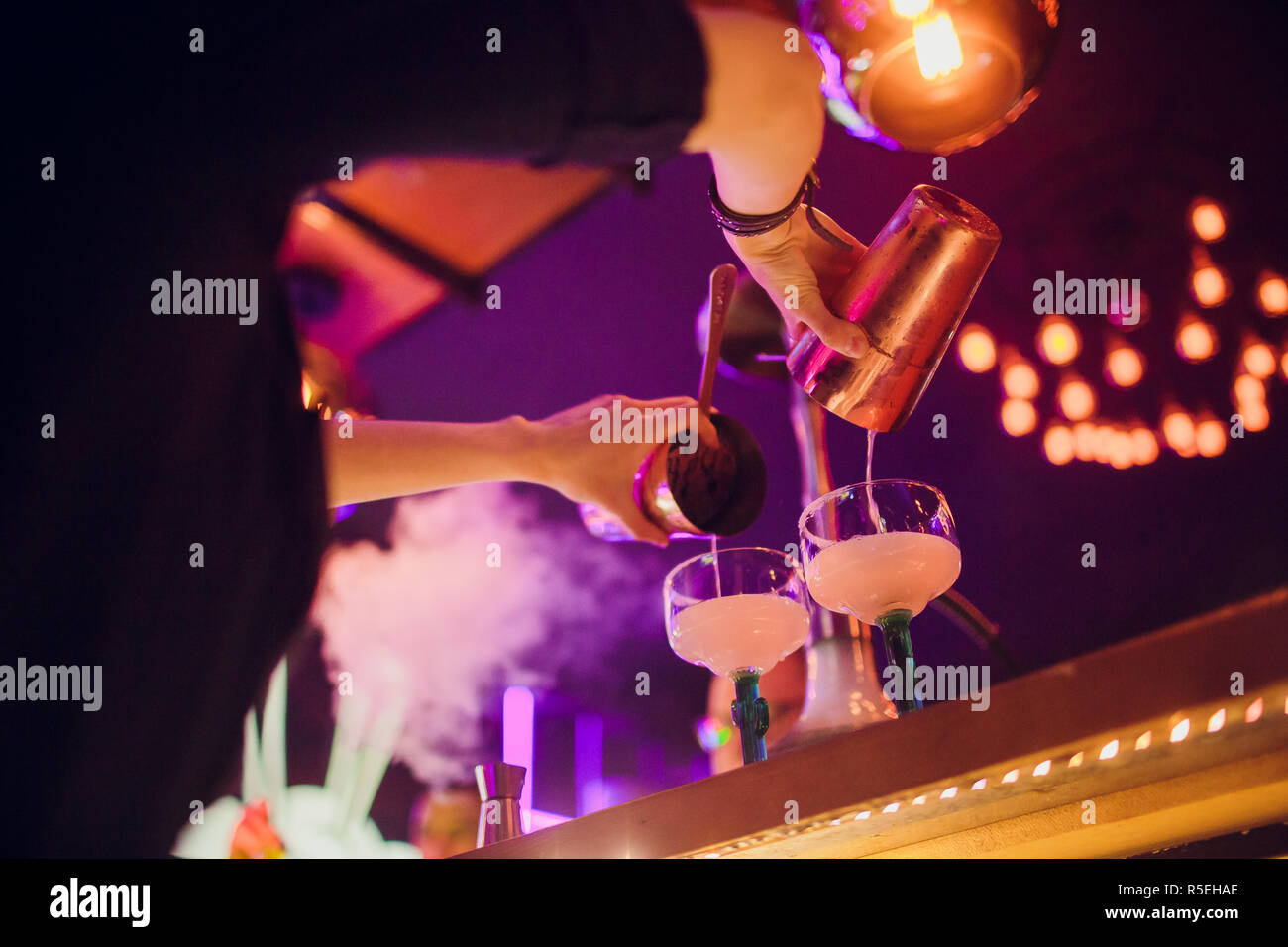 white russian cocktail isolated does the barman of the hand Stock Photo ...