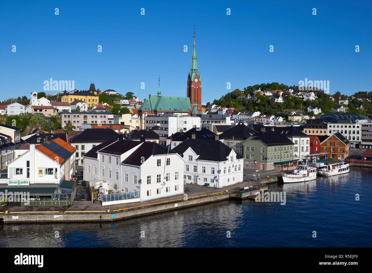 Old Town overview, Arendal, Sorlandet, South Coast, Norway Stock Photo ...