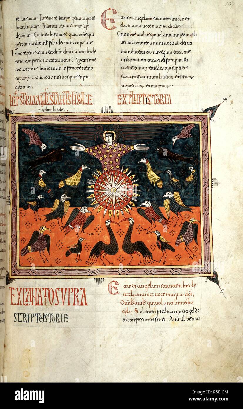 Angel standing in the sun. Silos Apocalypse. Spain (Silos), 1109 ...