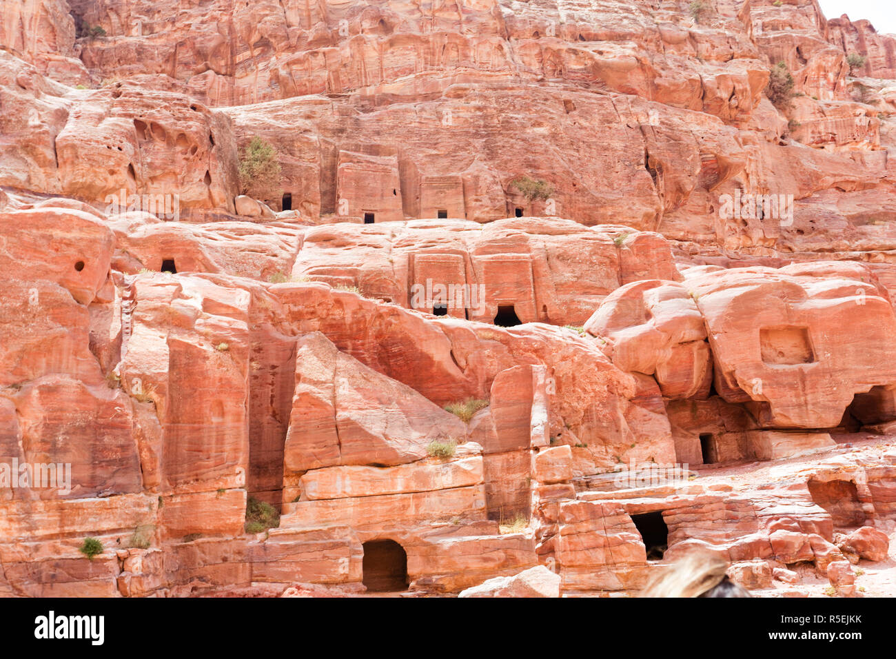 Rock tombs and passageways of Petra Aqba Jordan Stock Photo - Alamy