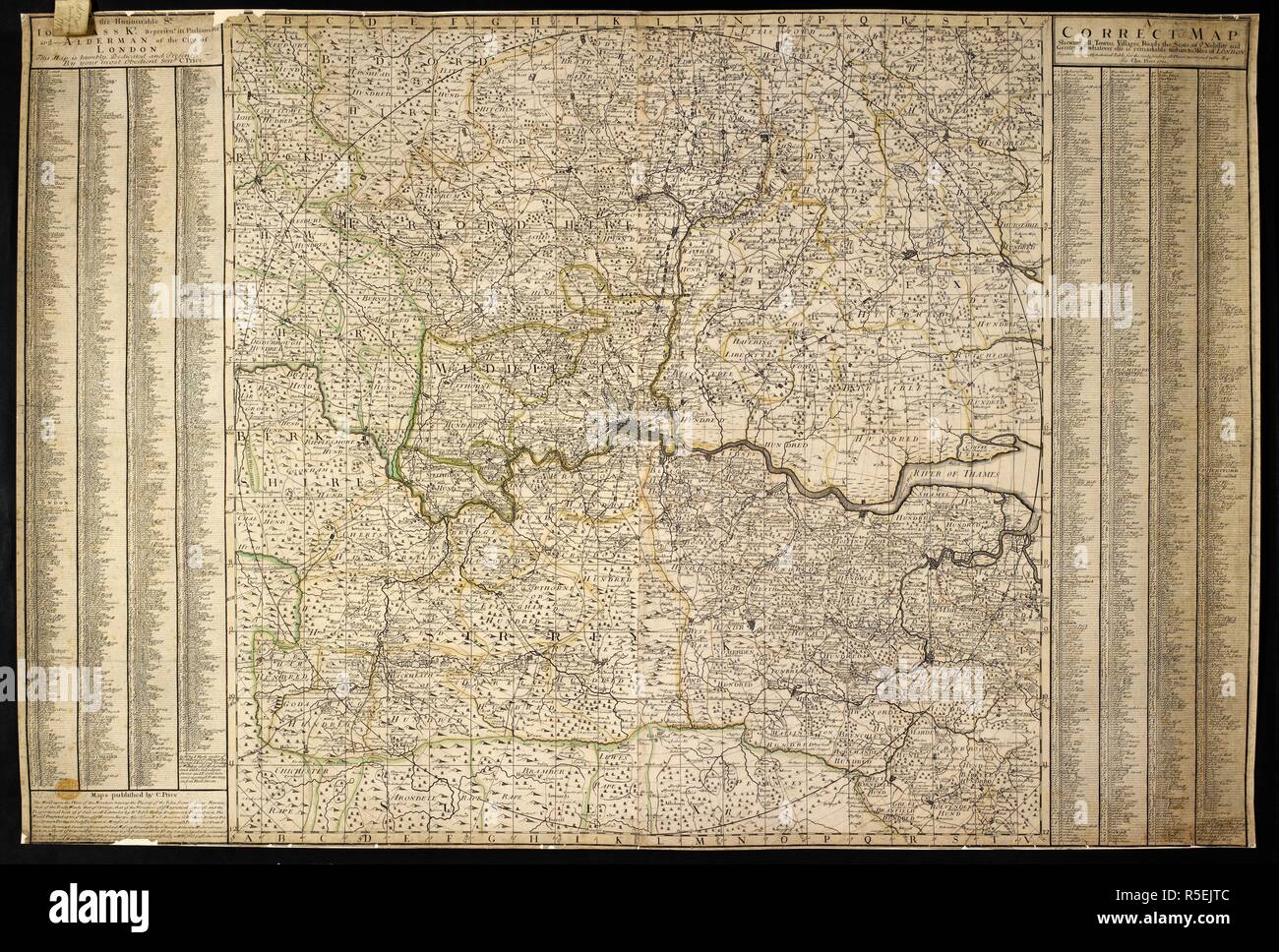 A map of all Towns, Villages, Roads, the Seats of ye Nobility and ...