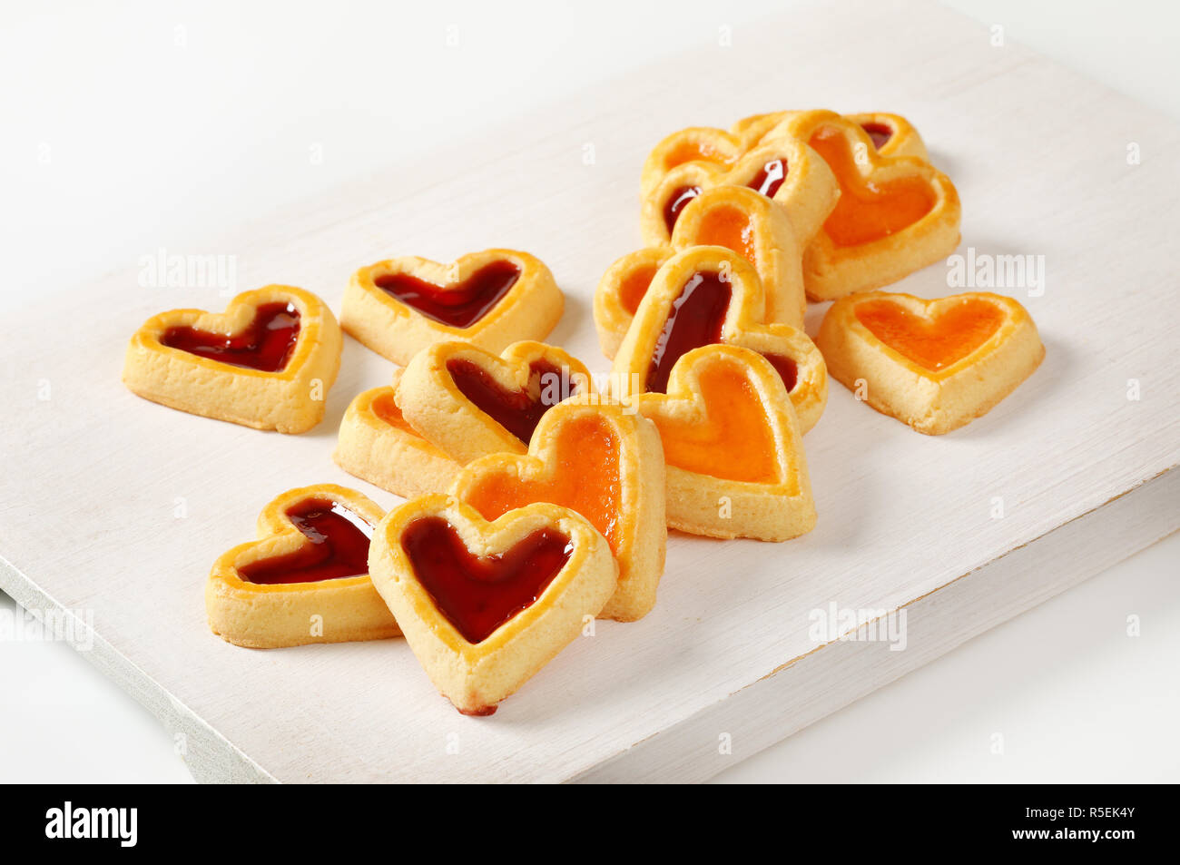 Heart shaped jam cookies Stock Photo - Alamy