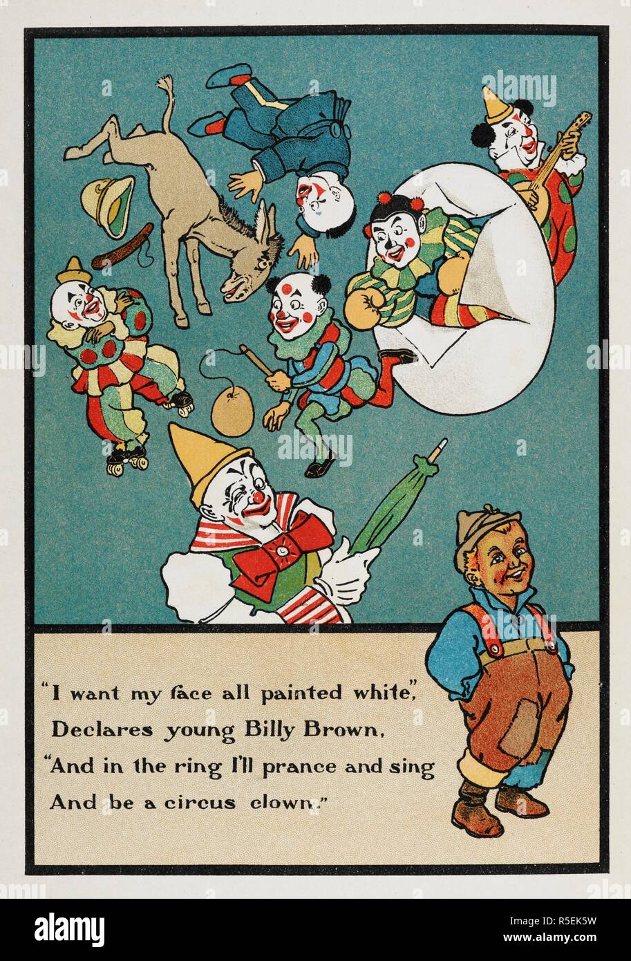 'The clown'. Various clowns. A colour illustration for a children's ...
