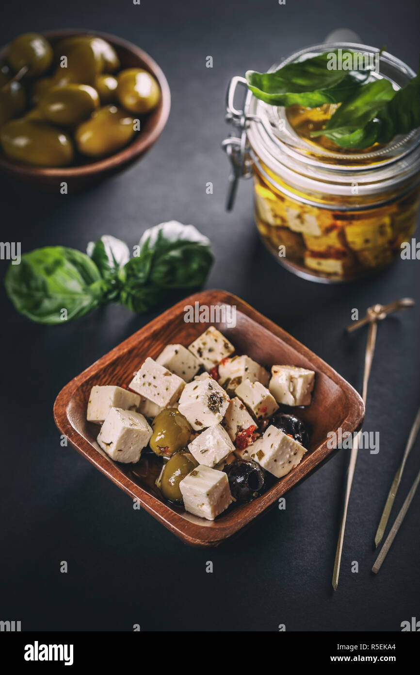 Cubed feta cheese Stock Photo - Alamy