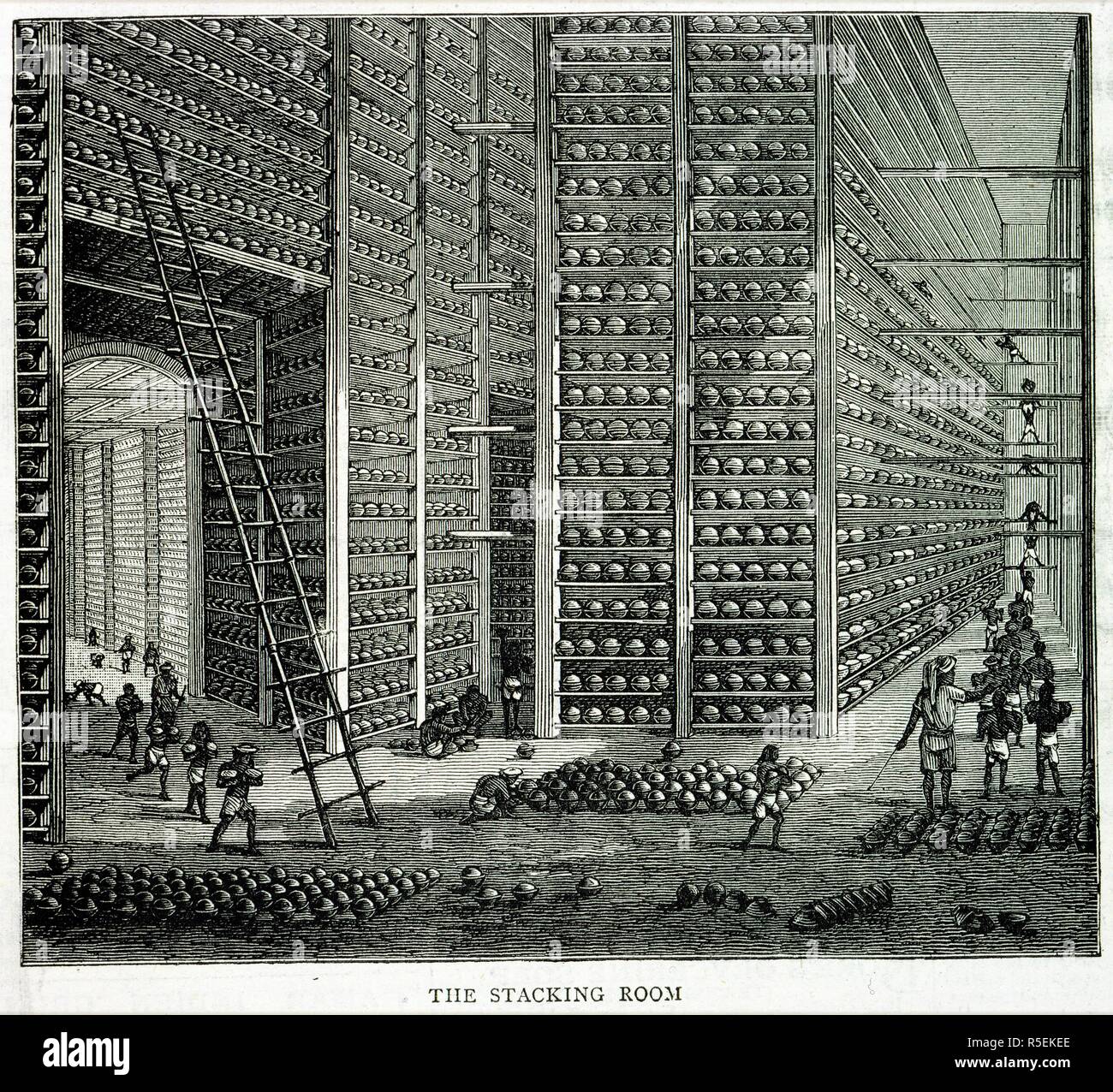 The stacking room. The Graphic. London, June 24, 1882. The stacking ...
