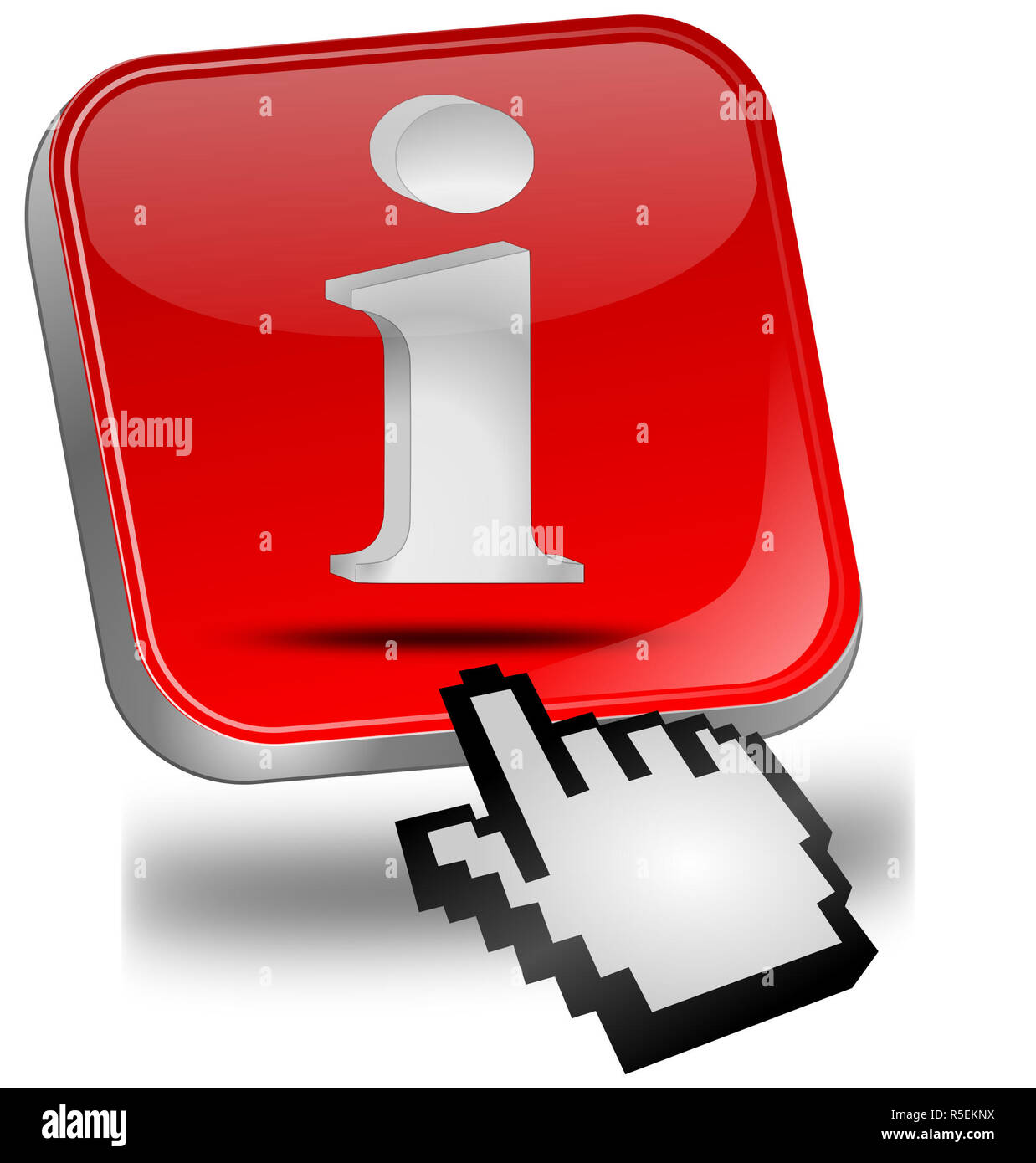 red Information Button with cursor - 3D illustration Stock Photo - Alamy