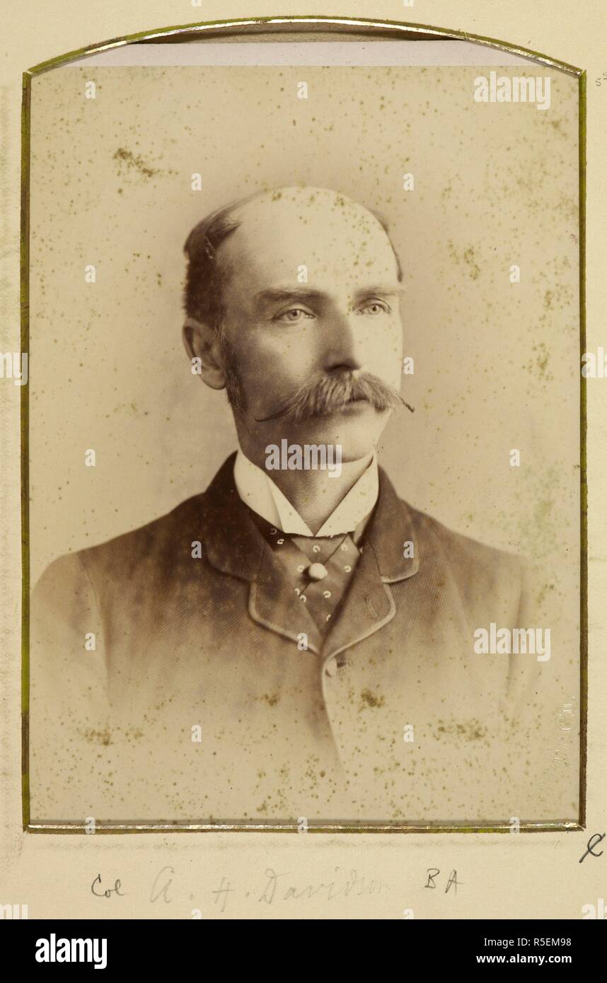 A head and shoulders portrait of Col. Alex Henry Davidson, BA [Bengal ...