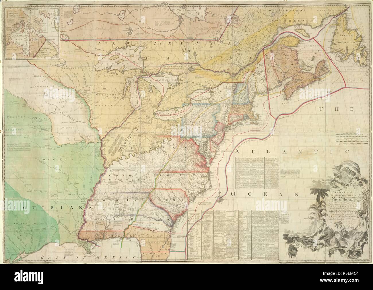 Colonies of north america map hi-res stock photography and images - Alamy