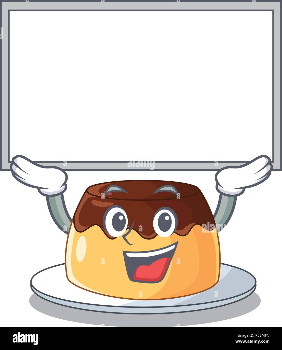 Up board delicious chocolate pudding with on cartoon vector ...