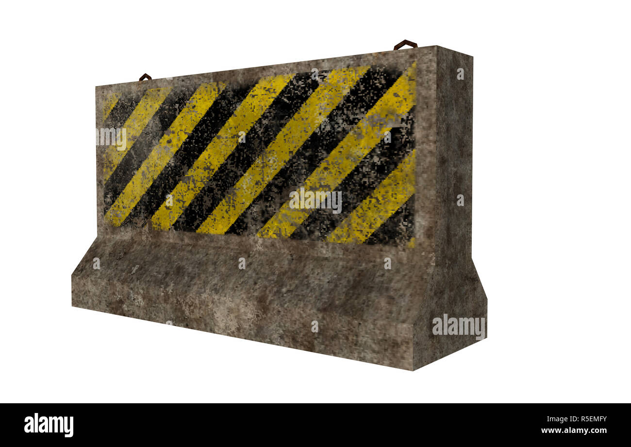 Concrete barrier road Cut Out Stock Images & Pictures - Alamy