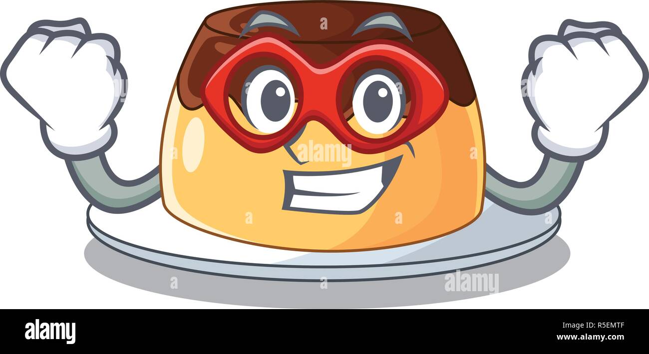 Super hero Chocolate mousse with mint in character vector illustration ...