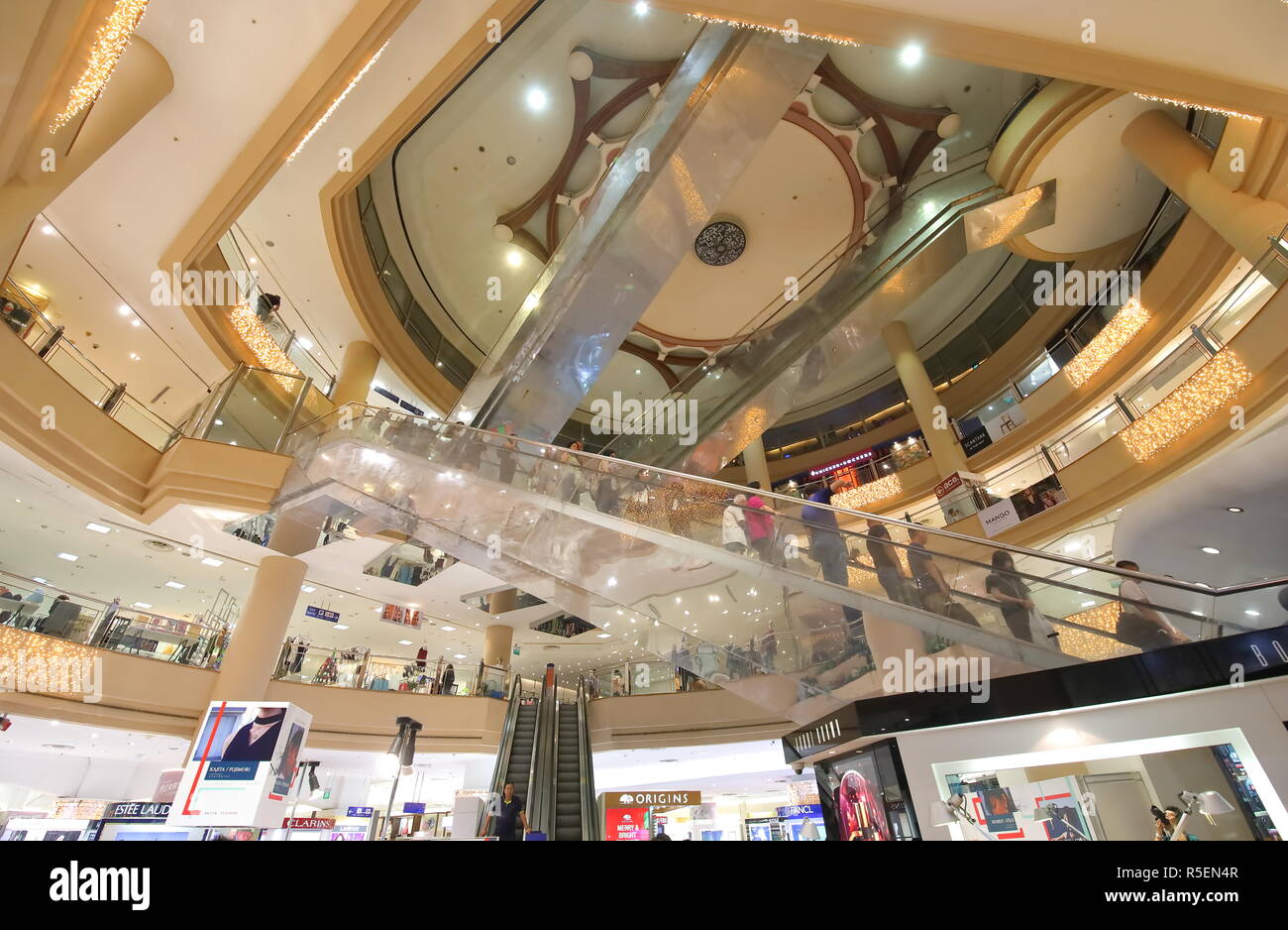 People visit Shaw House shopping mall in Orchard road Singapore Stock ...
