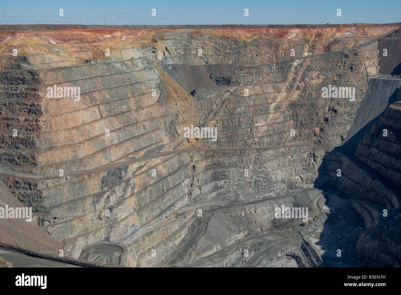 A view of the Super Pit goldmine in Kalgoorlie, Australia. It's one of ...
