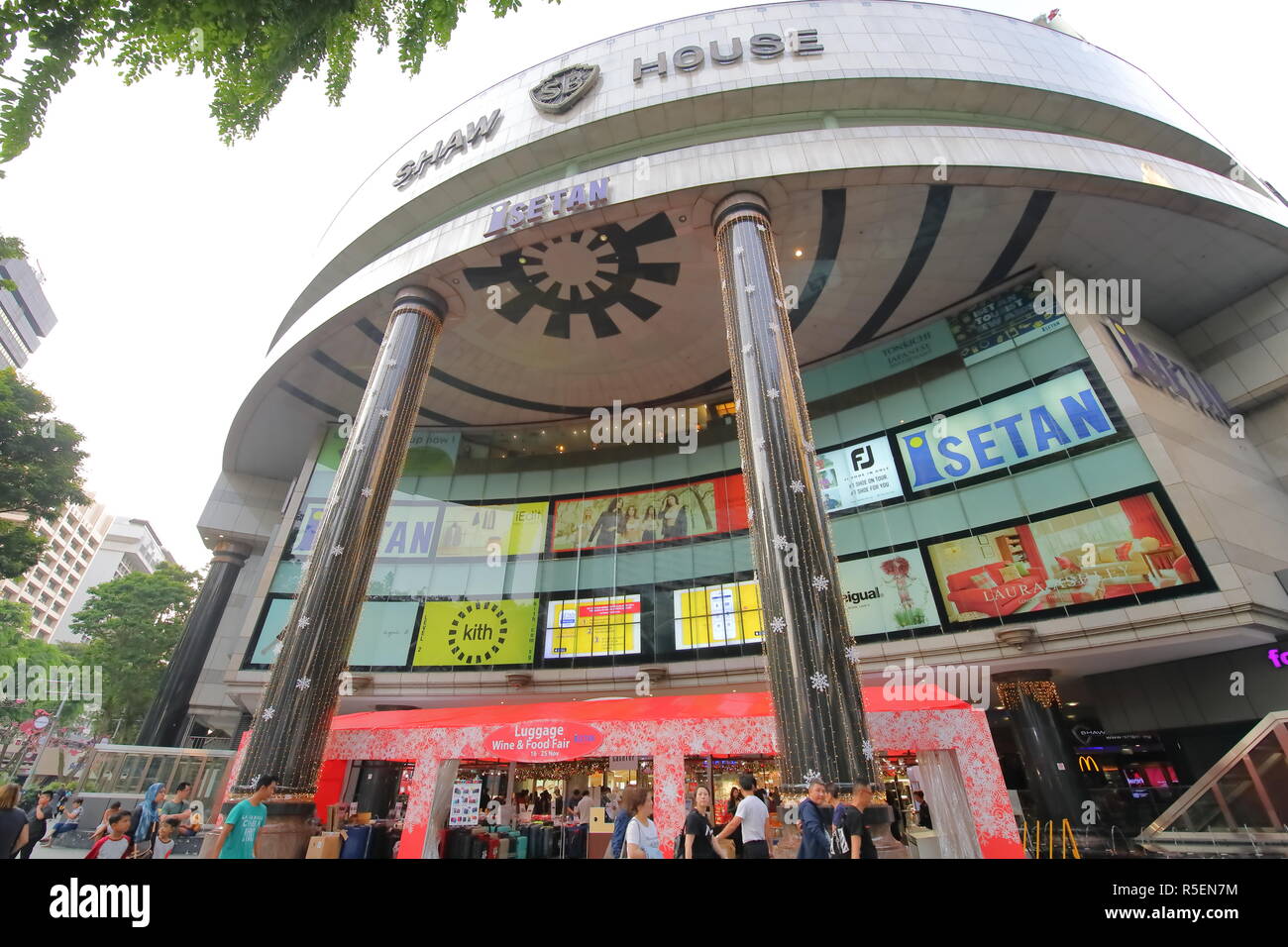People visit Shaw House shopping mall in Orchard road Singapore Stock ...