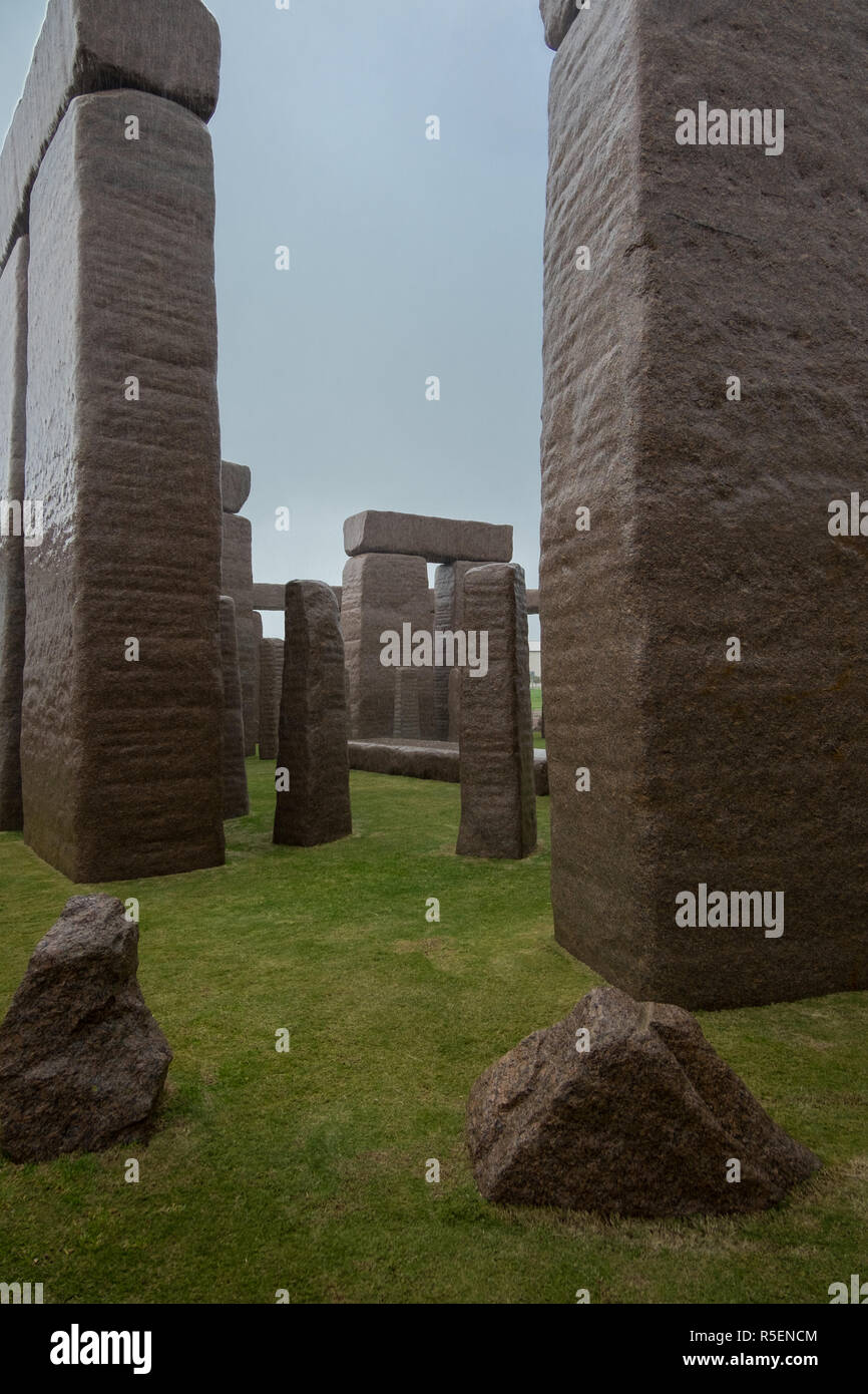 A complete, actual size replica of Stonehenge, built on a farm outside ...