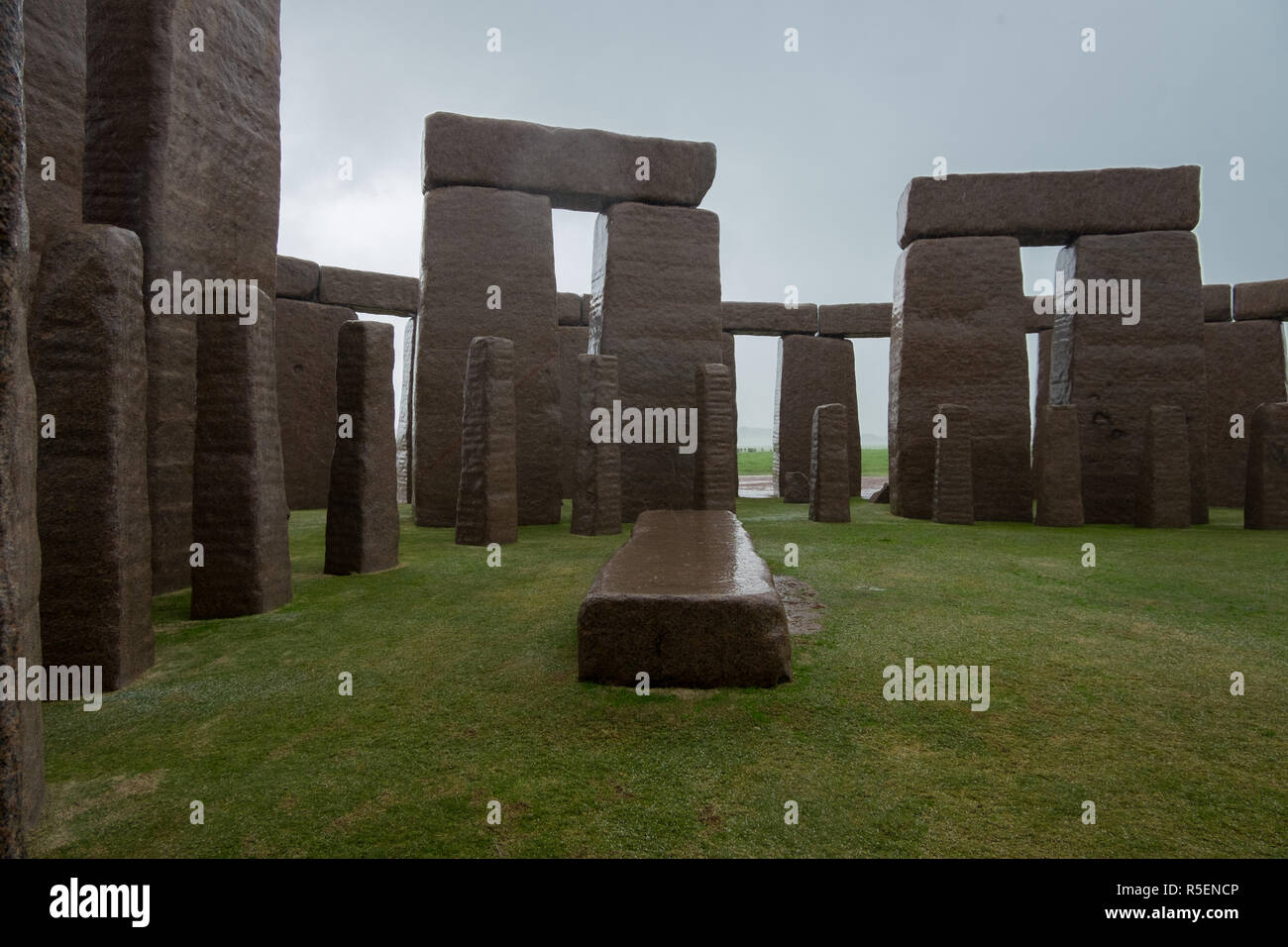 A complete, actual size replica of Stonehenge, built on a farm outside ...