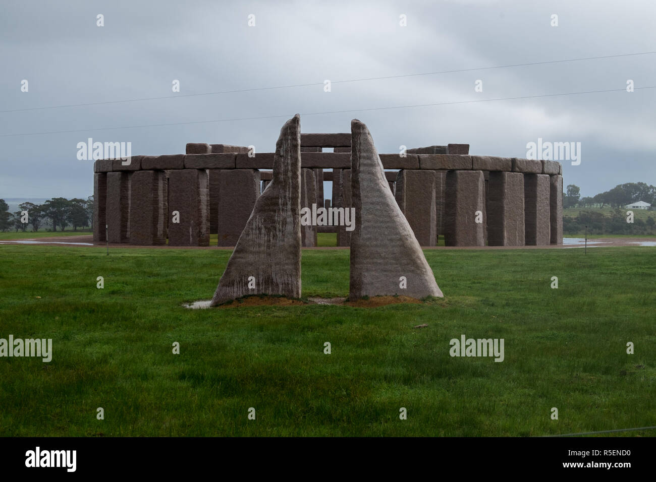 A complete, actual size replica of Stonehenge, built on a farm outside ...