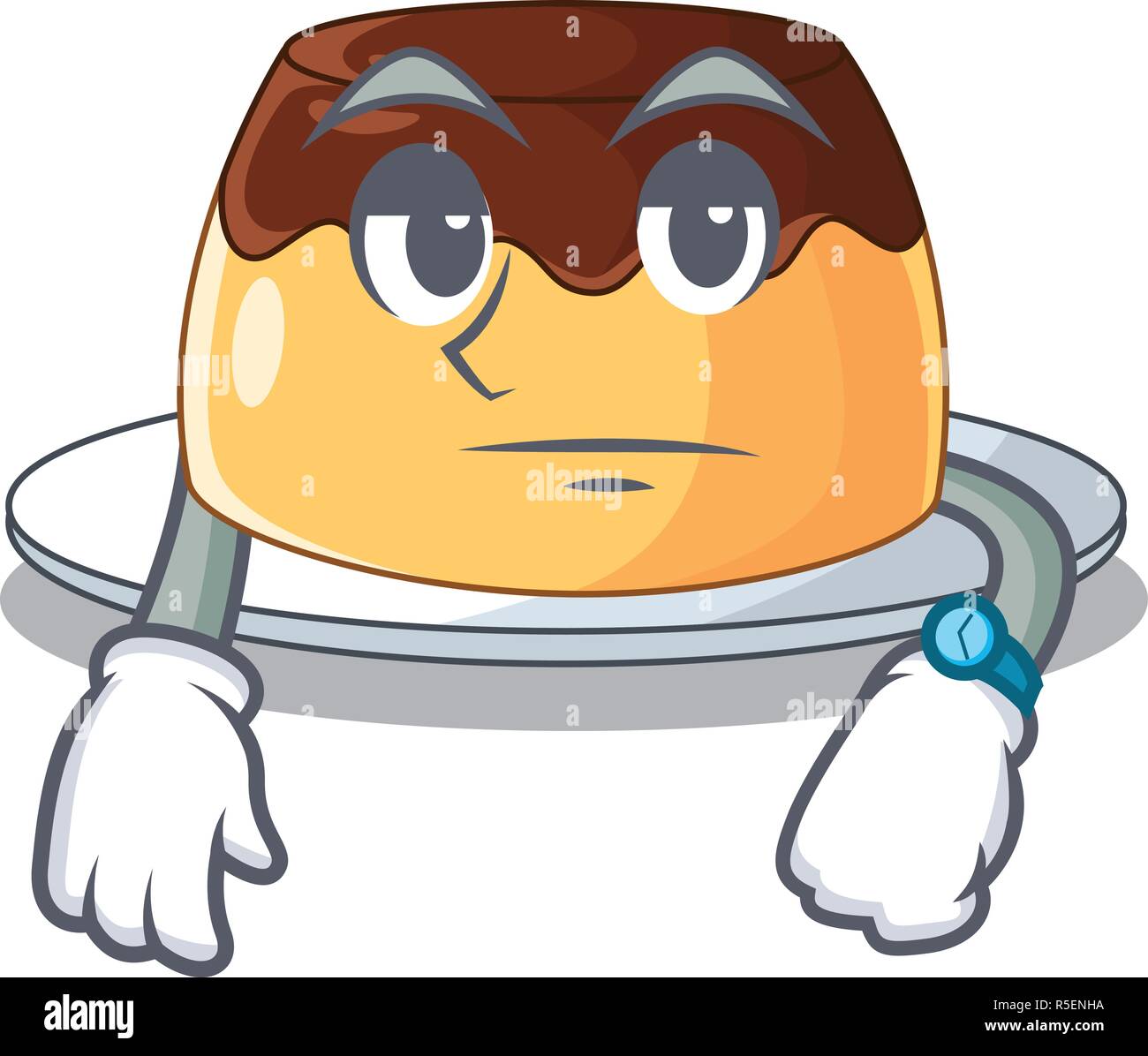Waiting chocolate coffee pudding isolated on mascot vector illustration ...